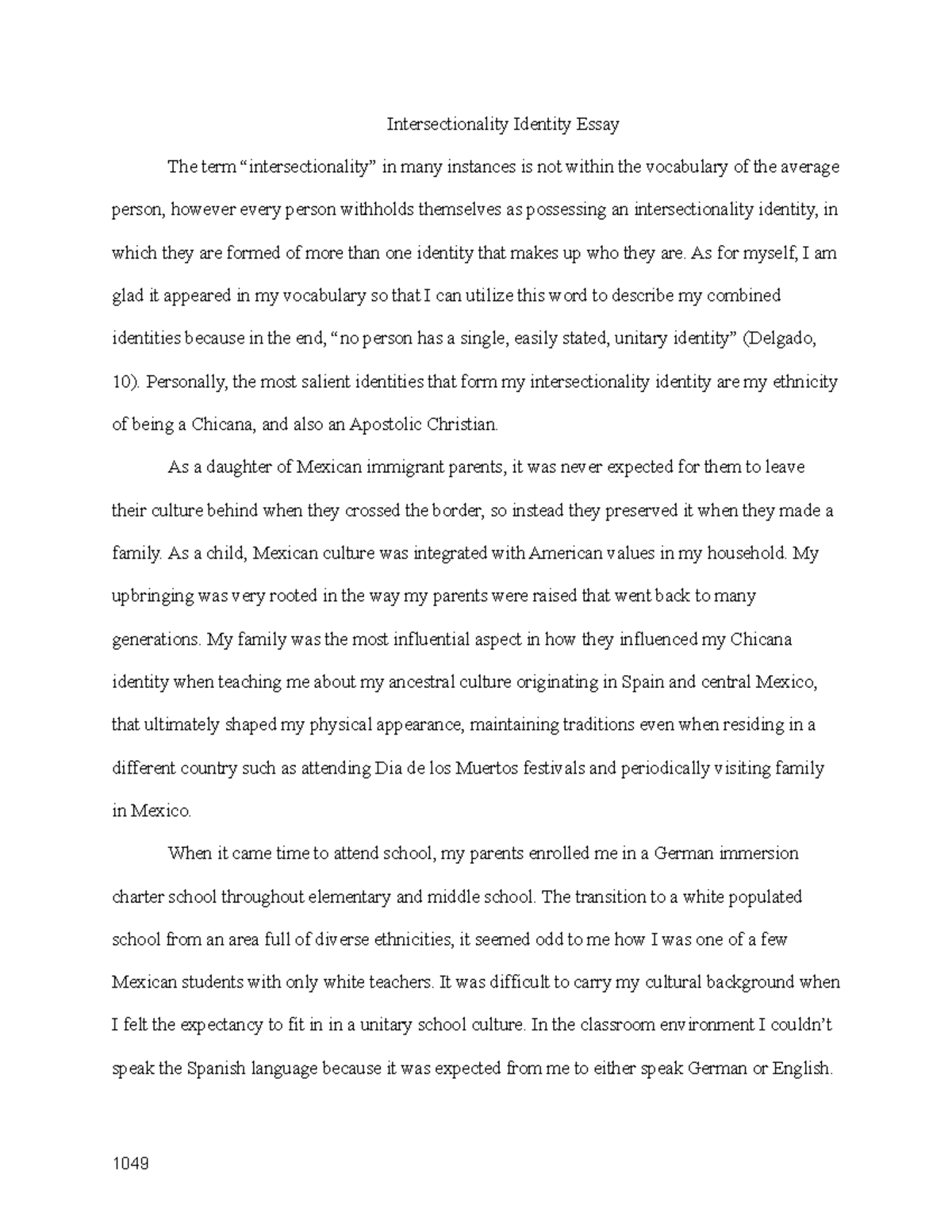 Intersectionality Essay - Intersectionality Identity Essay The term ...