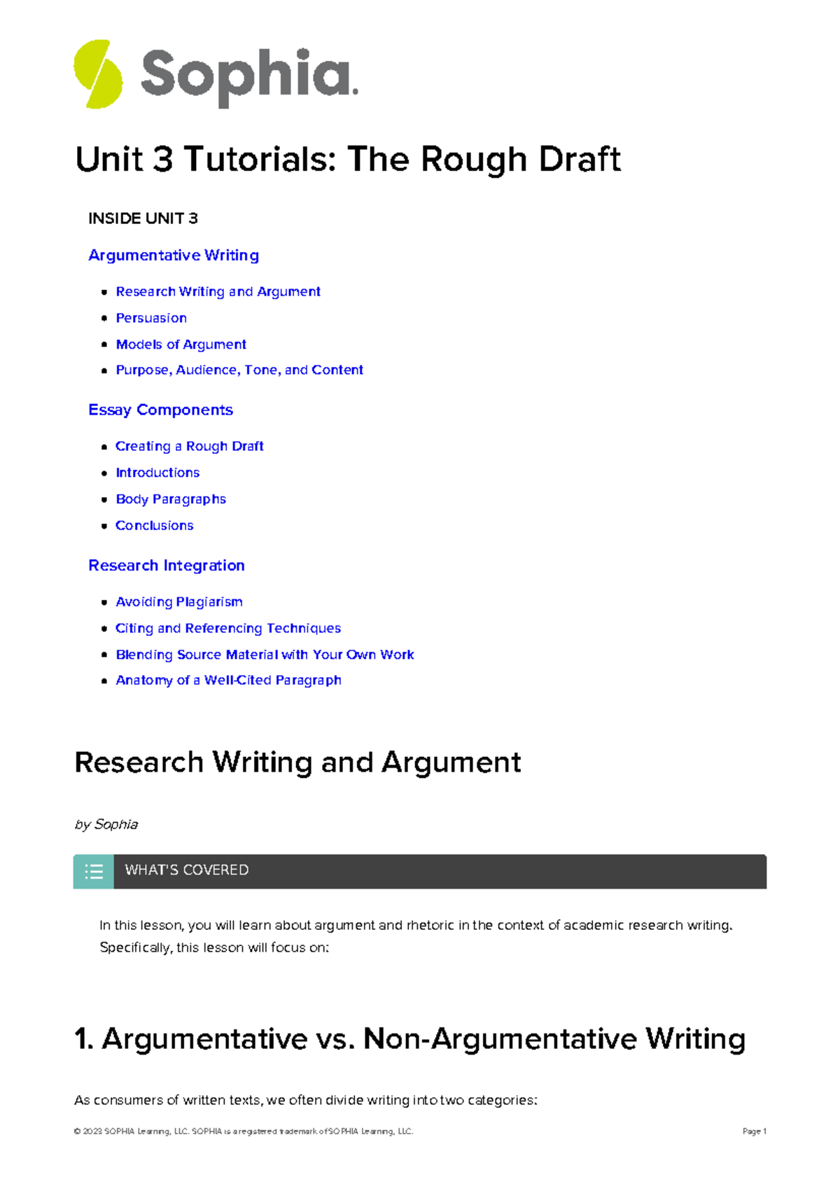 Unit 3 tutorials the rough draft - Unit 3 Tutorials: The Rough Draft INSIDE UNIT 3 Argumentative ...