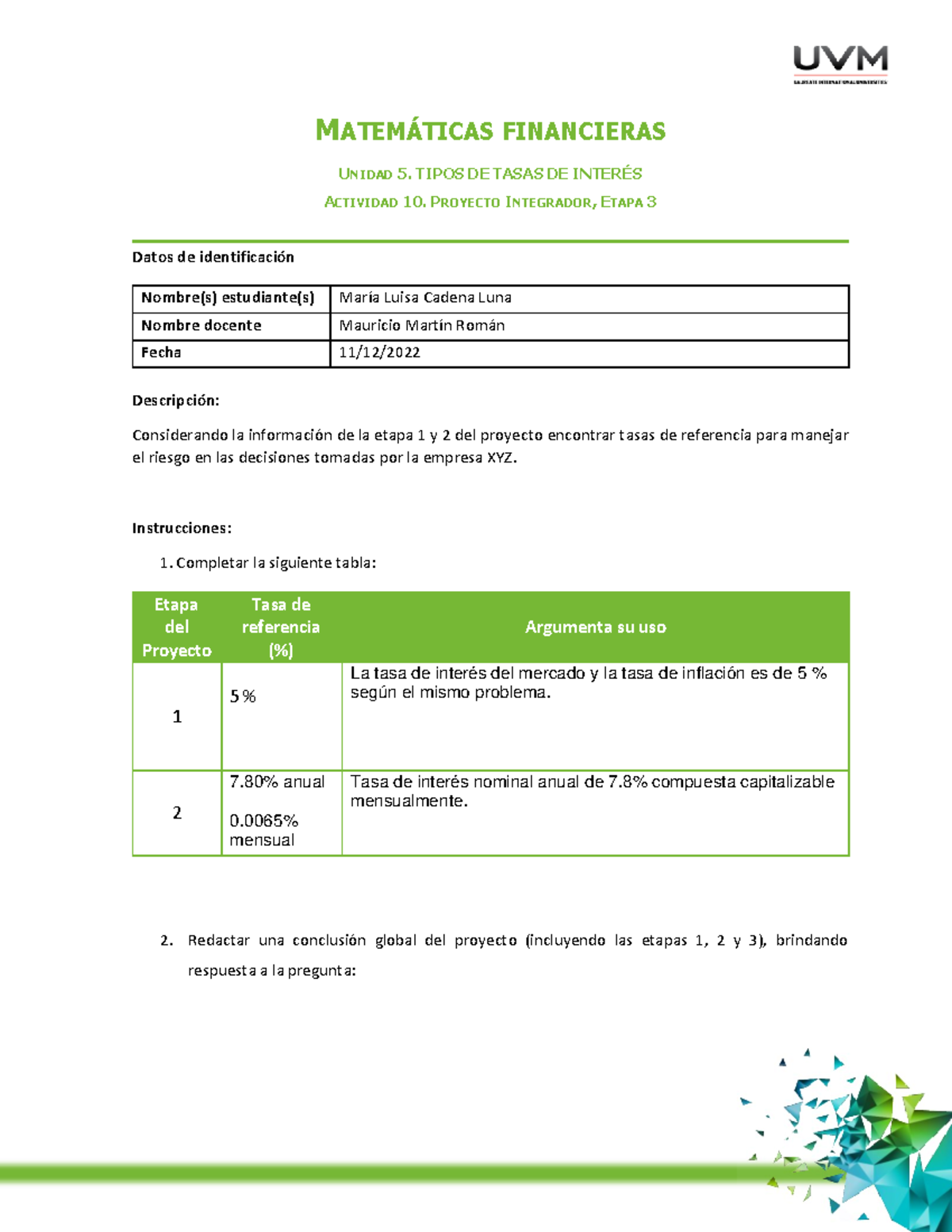 U5 PI E3 - tabla - MATEMÁTICAS FINANCIERAS UNIDAD 5. TIPOS DE TASAS DE ...