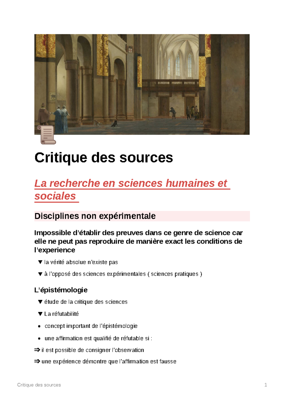 Notes externes - résumé complet - ####### É Critique des sources La ...