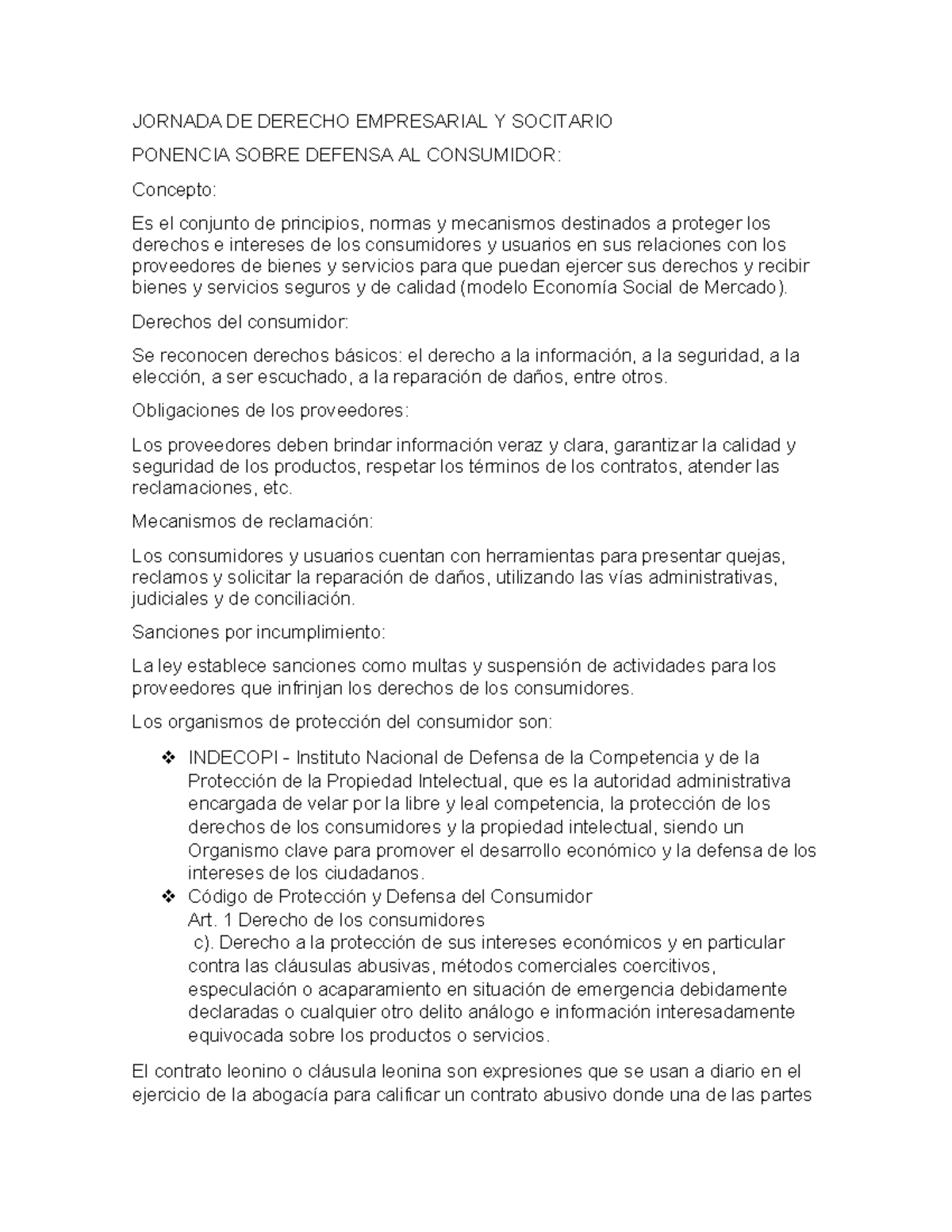 Ponencia semana 2 - sdadad - JORNADA DE DERECHO EMPRESARIAL Y SOCITARIO ...