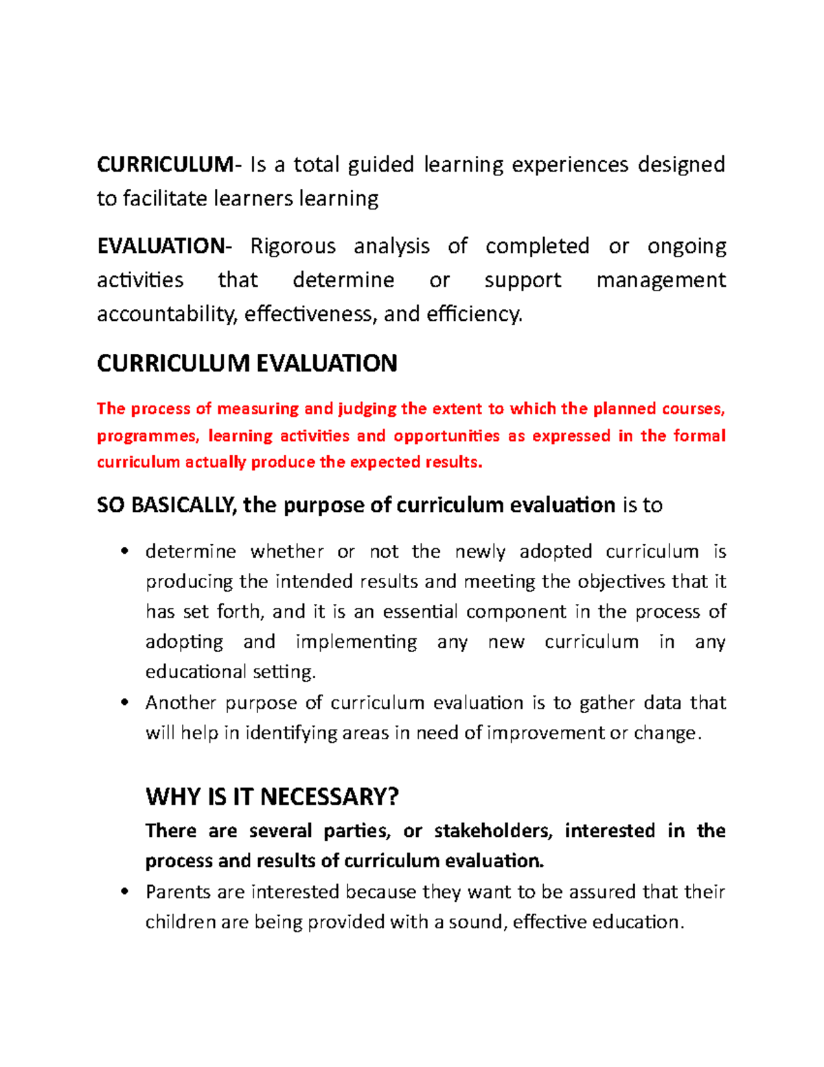 What is Curriculum? - CURRICULUM- Is a total guided learning ...