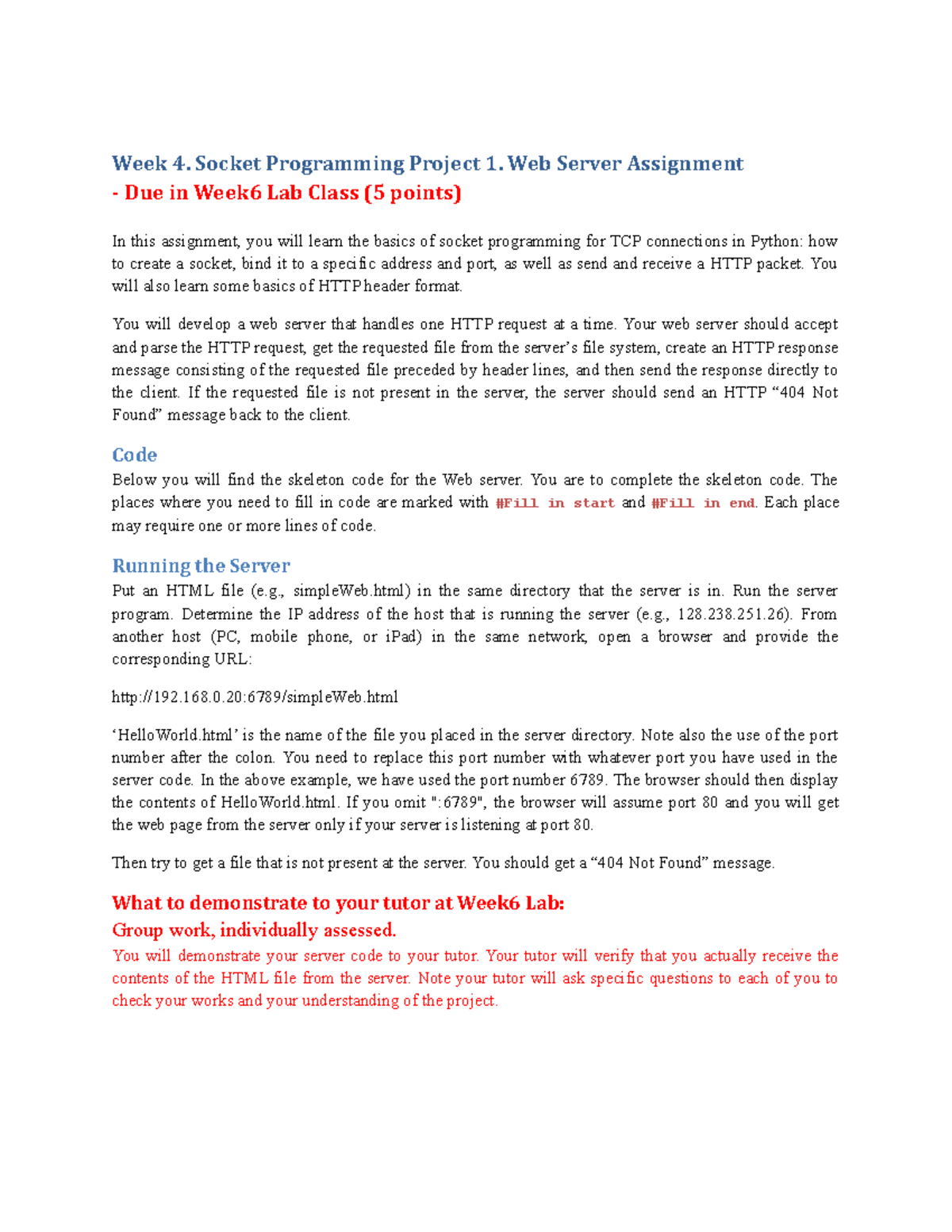 Network Fundamentals Lab 4 - Wireshark Question - Week 4. Socket ...