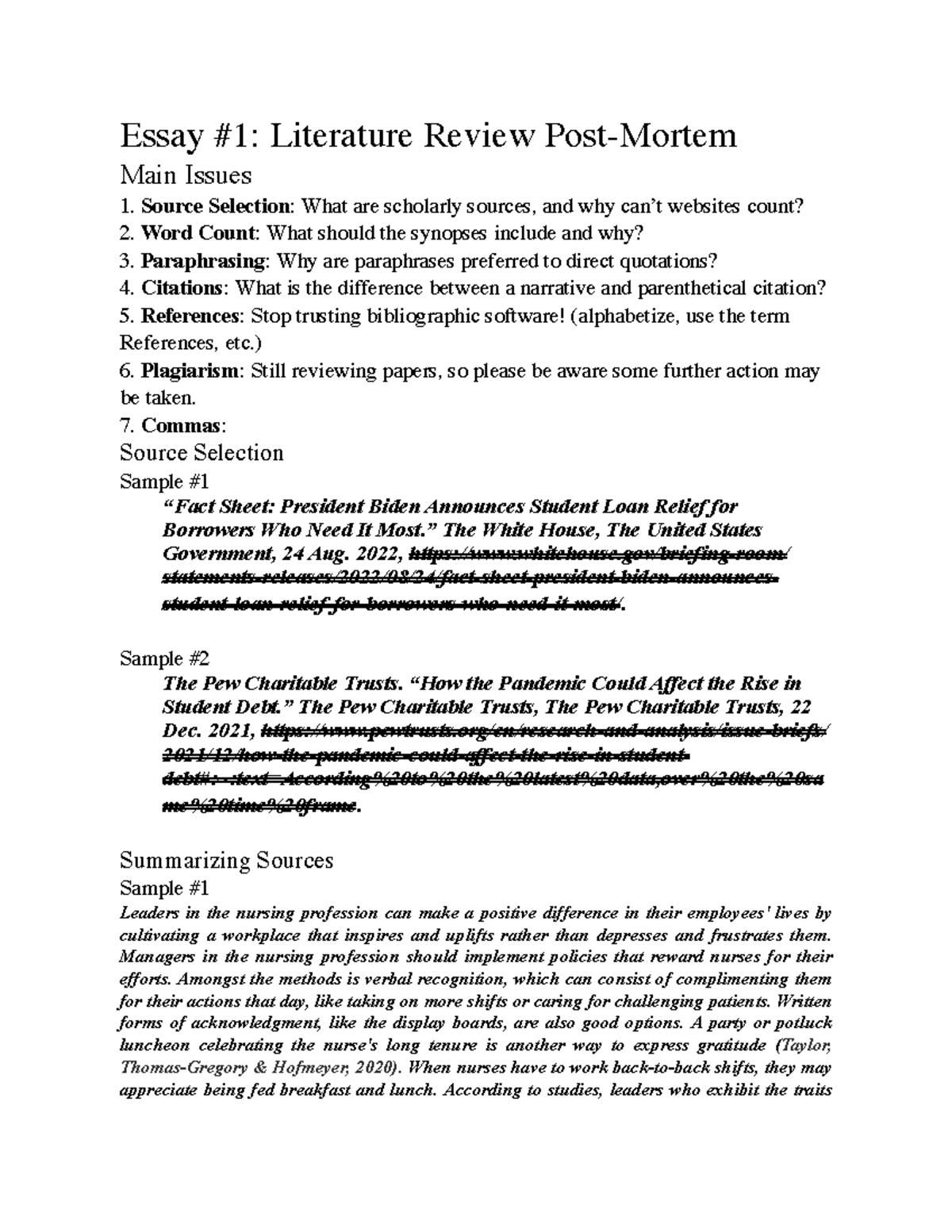 Literature Review Post-Mortem - ) Plagiarism: Still reviewing papers ...