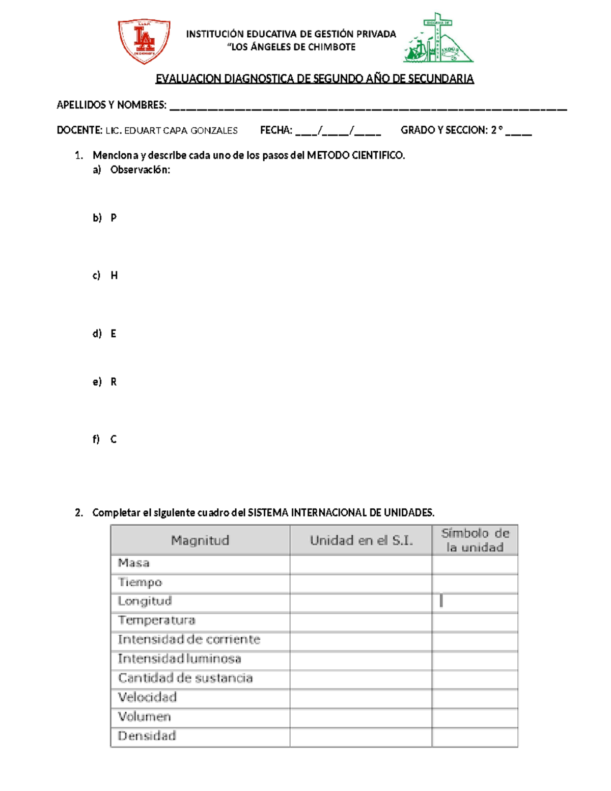Evaluacion diagnostica de primer grado - ciencias sociales - EVALUACION DIAGNOSTICA DE SEGUNDO ...