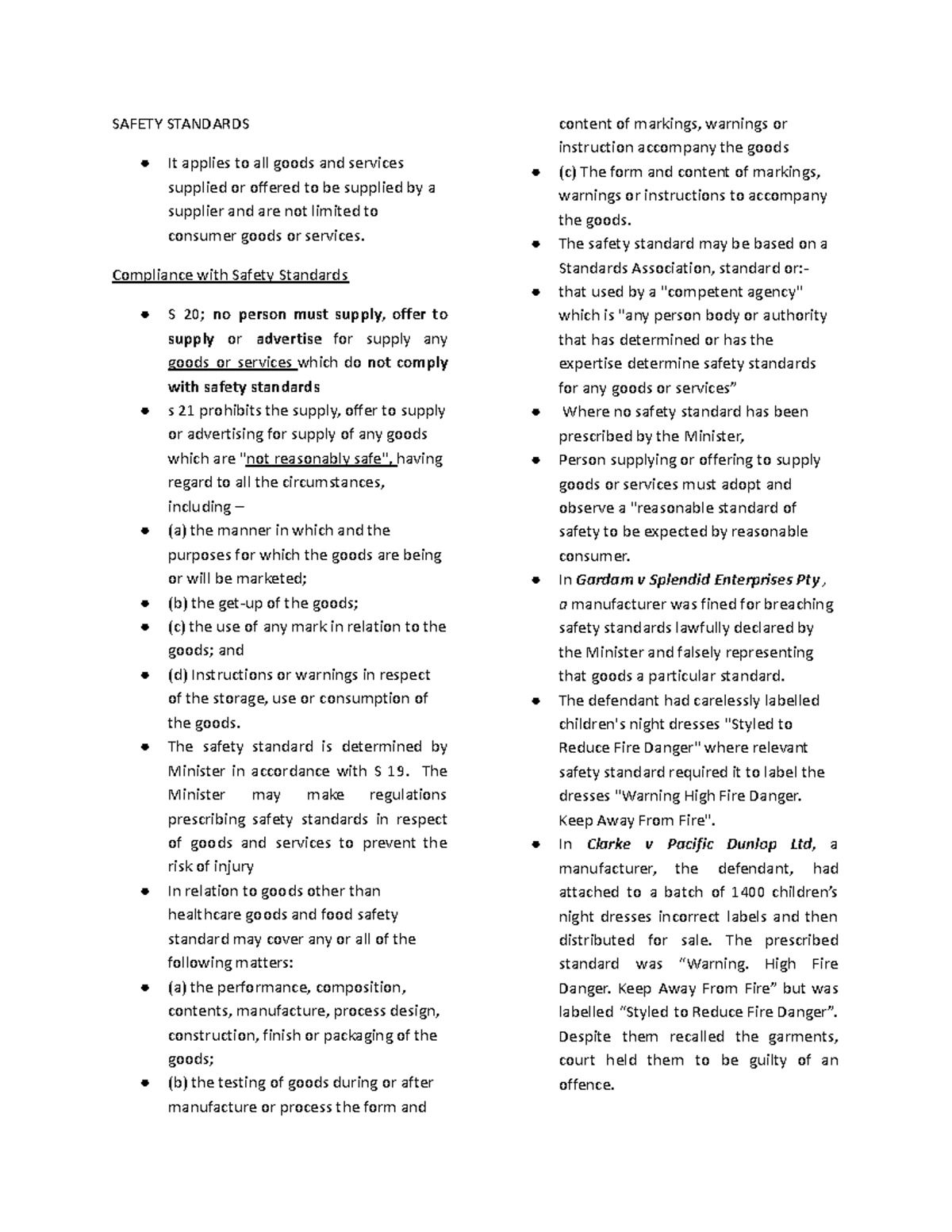 Topic 5 Safety Standards - SAFETY STANDARDS It applies to all goods and ...