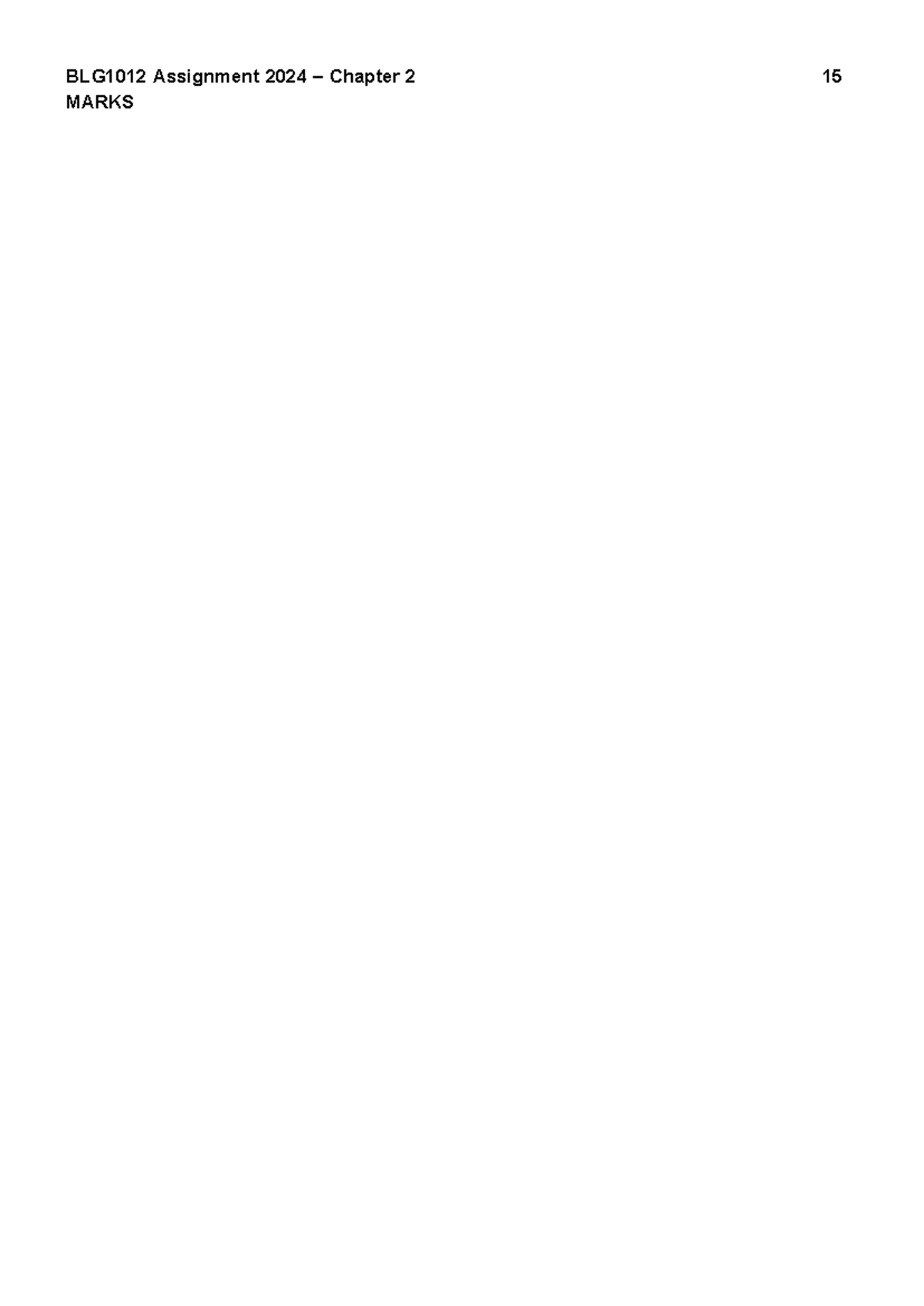 BLG10X2 Assignment - Chapter 2 - BLG10X2 - BLG1012 Assignment 2024 ...