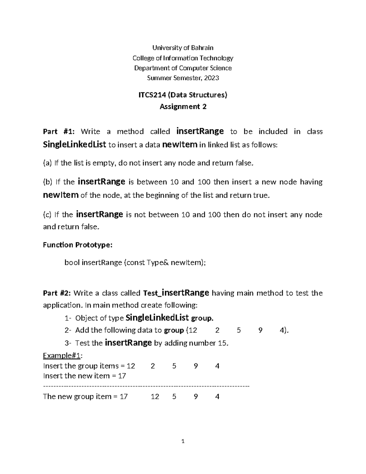 ITCS214 Assignment 2 - Tagged - University of Bahrain College of ...