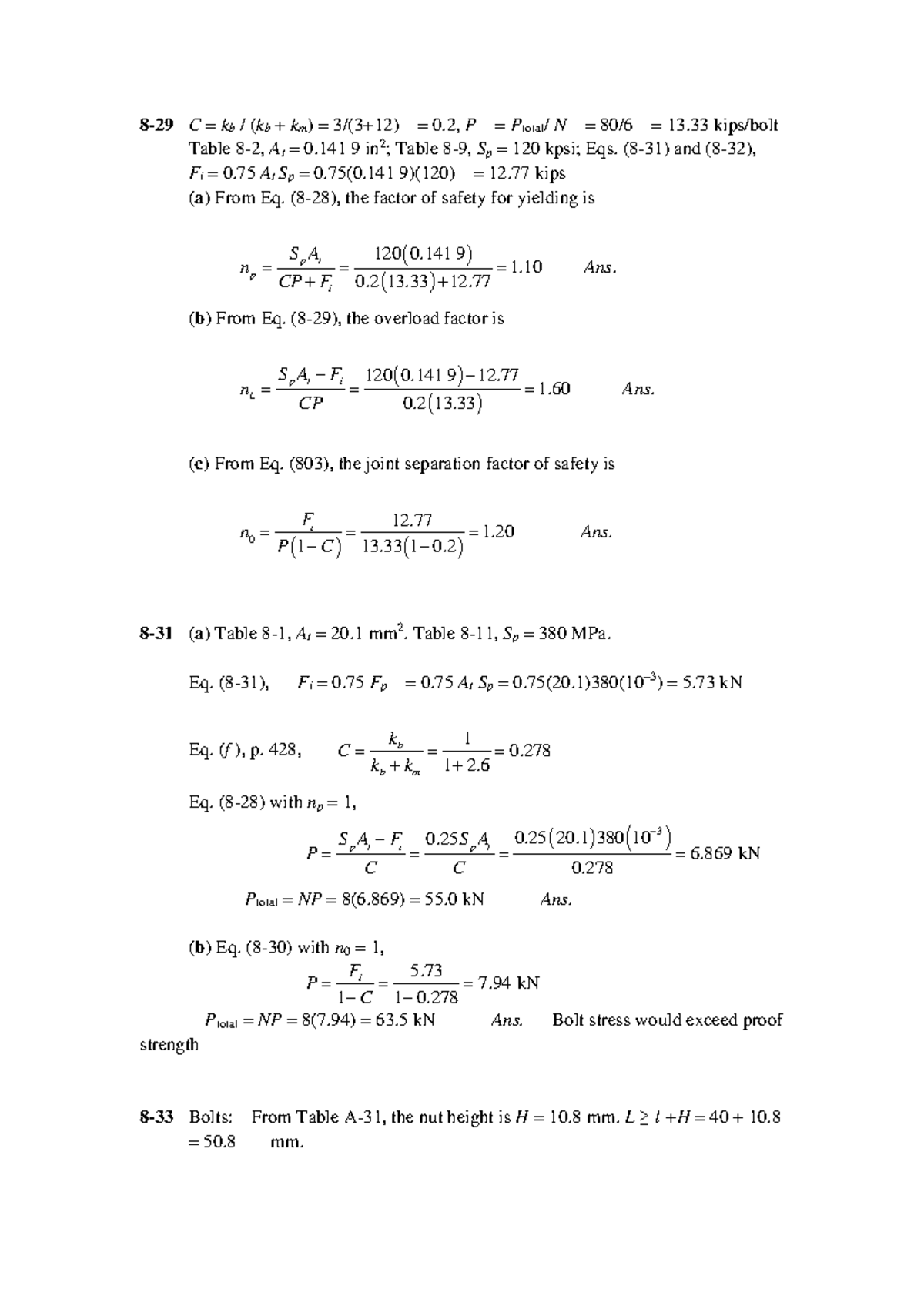 EML 3500 Fall 2017 HW 8 Solution - C kb (kb km) 0, P N 13 Table At 0 9 ...