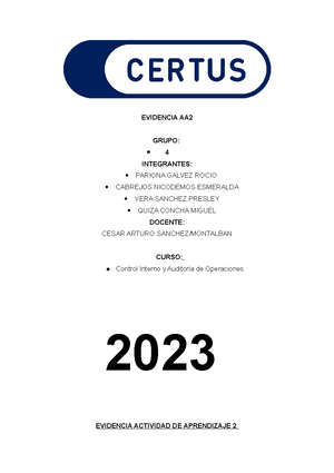 Grupo 10 - proyecto del quinto ciclo - Caratula INSTITUTO SUPERIOR TECNOLÓGICO PRIVADO CERTUS ...