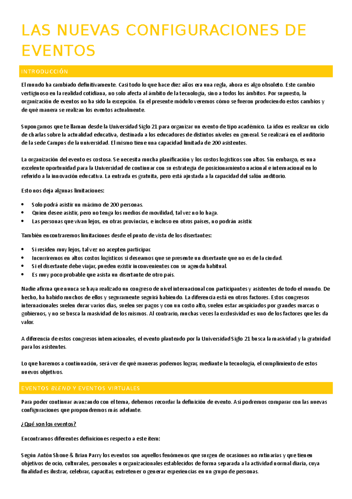 M3 - todas las lecturas - LAS NUEVAS CONFIGURACIONES DE EVENTOS ...