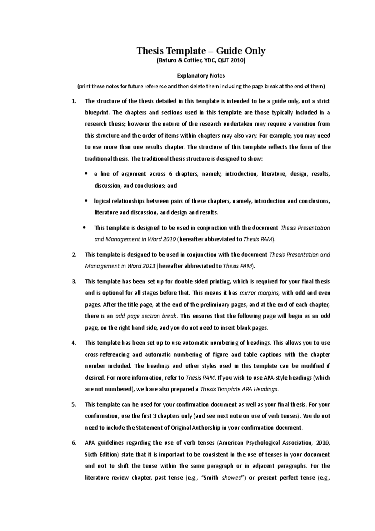 Mémoire V2 - Thesis Template – Guide Only (Baturo & Cottier, YDC, QUT ...