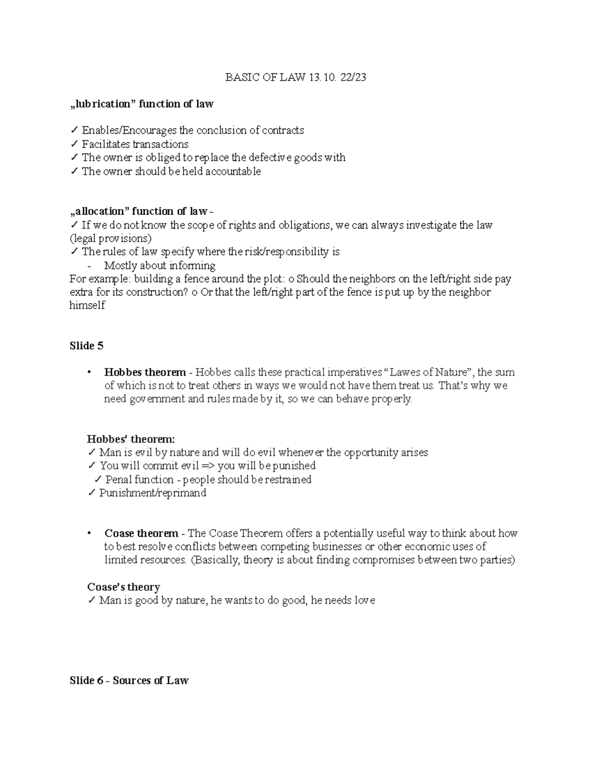 basic of law Nowak - BASIC OF LAW 13. 22/ „lubrication” function of law ...
