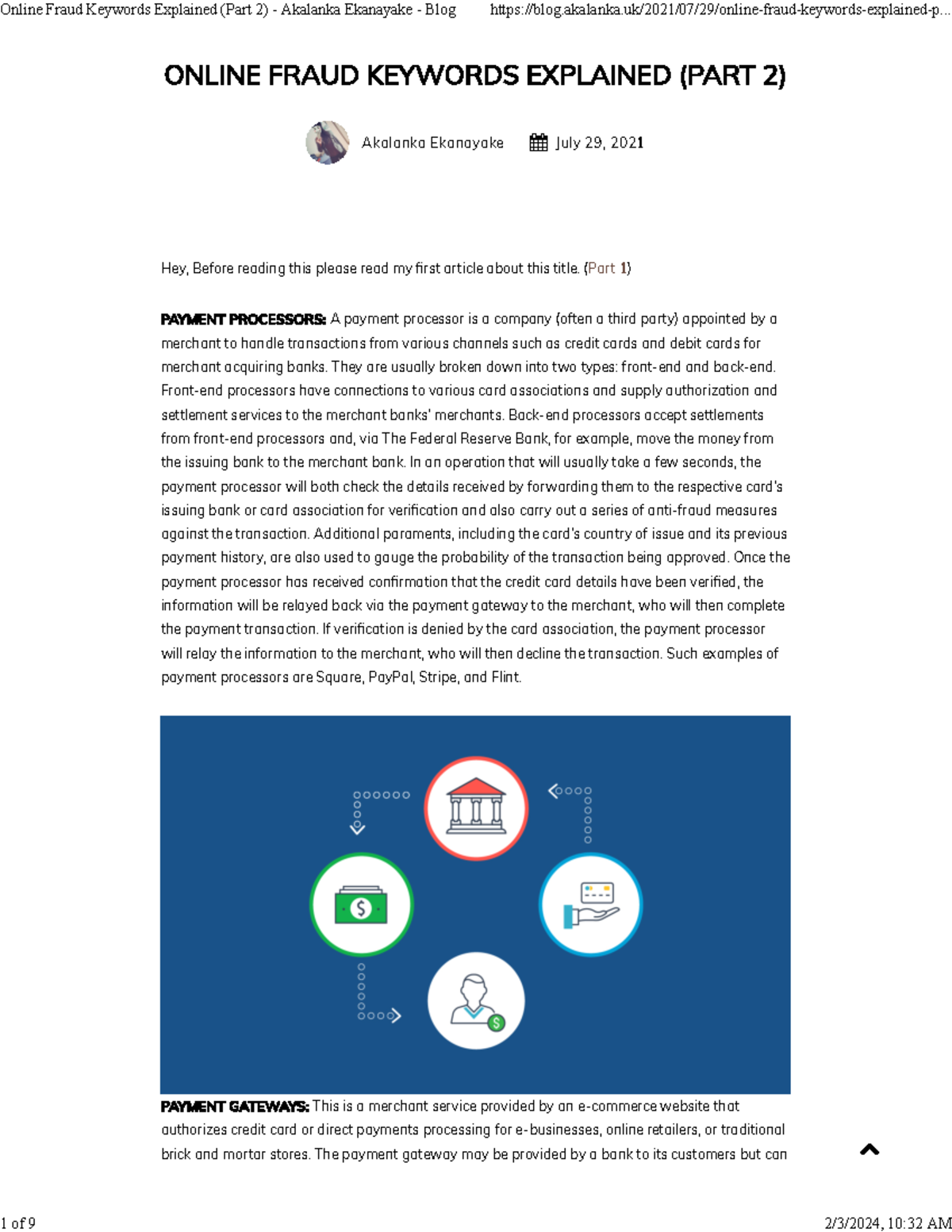 Online Fraud Keywords Explained (Part 2) - Akalanka Ekanayake - Blog ...