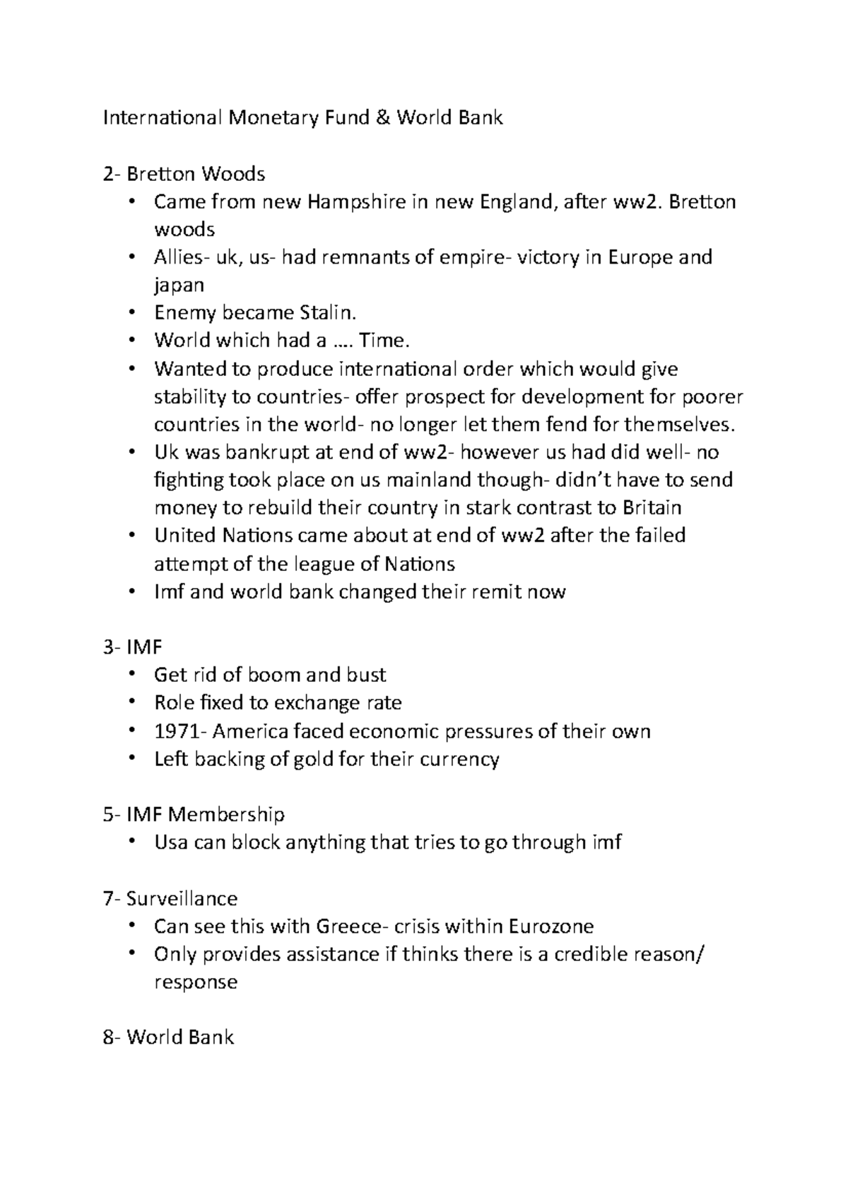 Lecture 2- imf and world bank - International Monetary Fund &amp; World ...