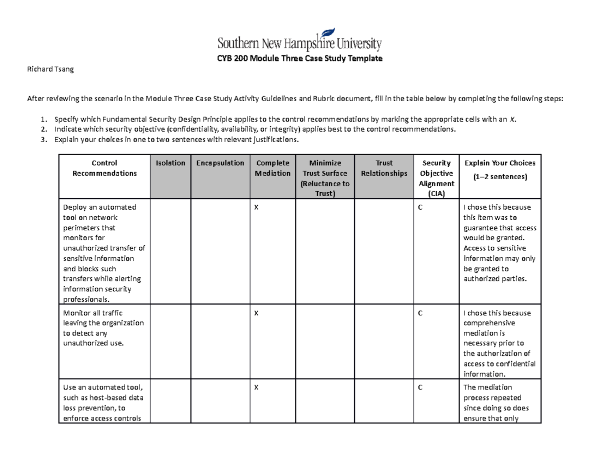 CYB 200 Module Three Case Study Template - CYB 200 Module Three Case ...