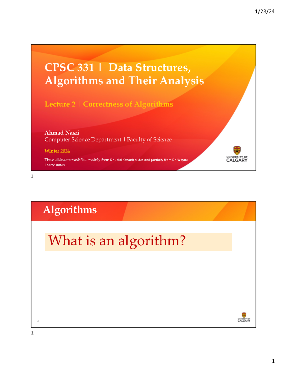 1 - Correctness - GOOD LECTURE NOTES - CPSC 331 | Data Structures ...
