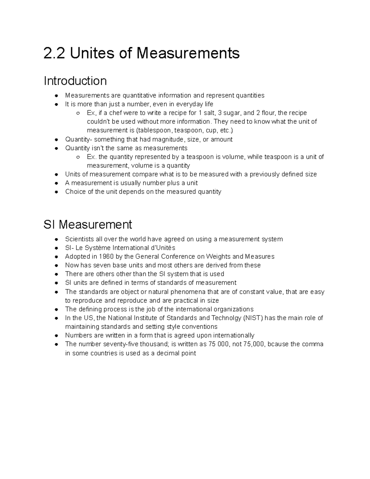2.2 Unites of Measurements - 2 Unites of Measurements Introduction ...