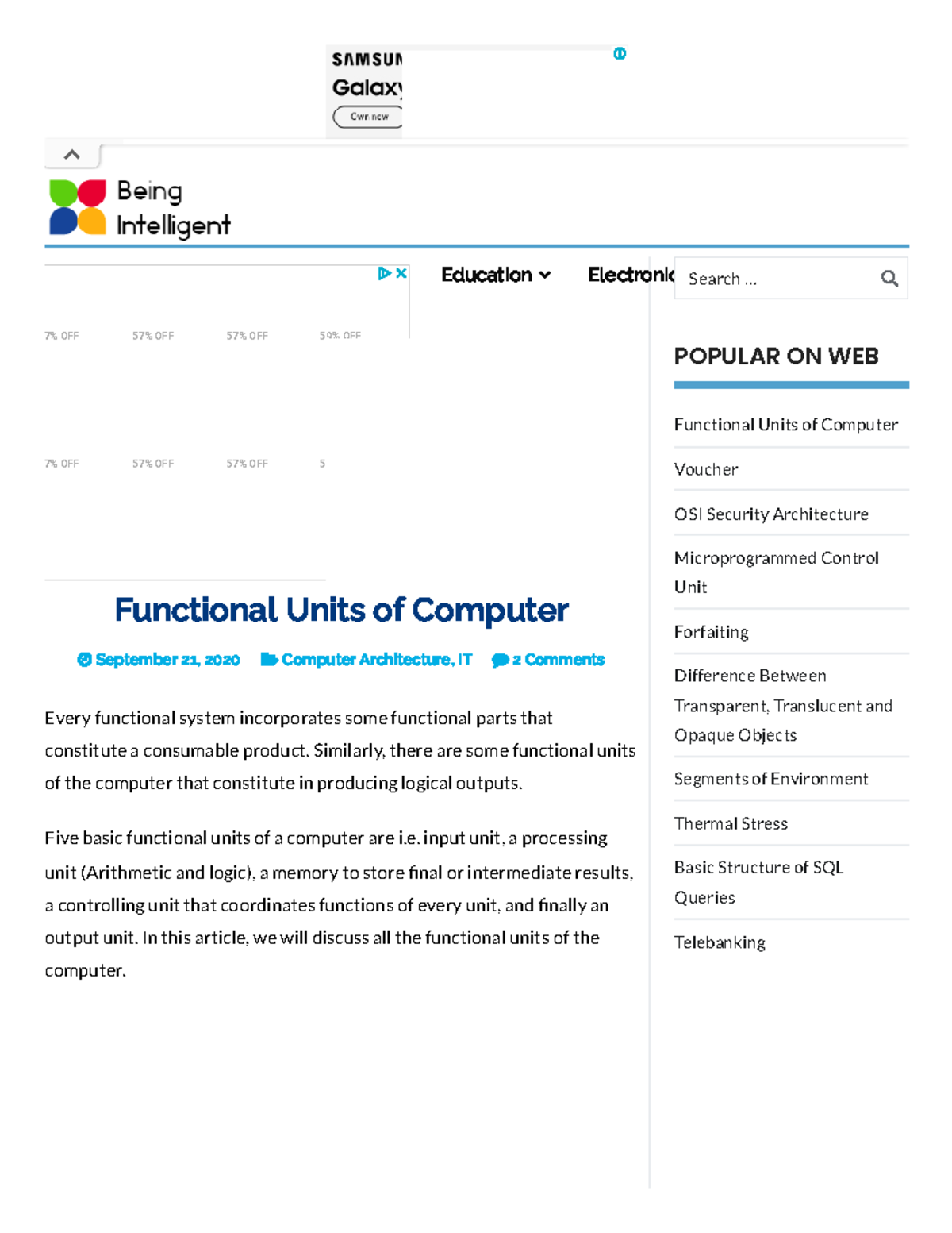 Functional Units of Computer I O, Memory, ALU, CU - Being Intelligent - Home Functional Units of ...