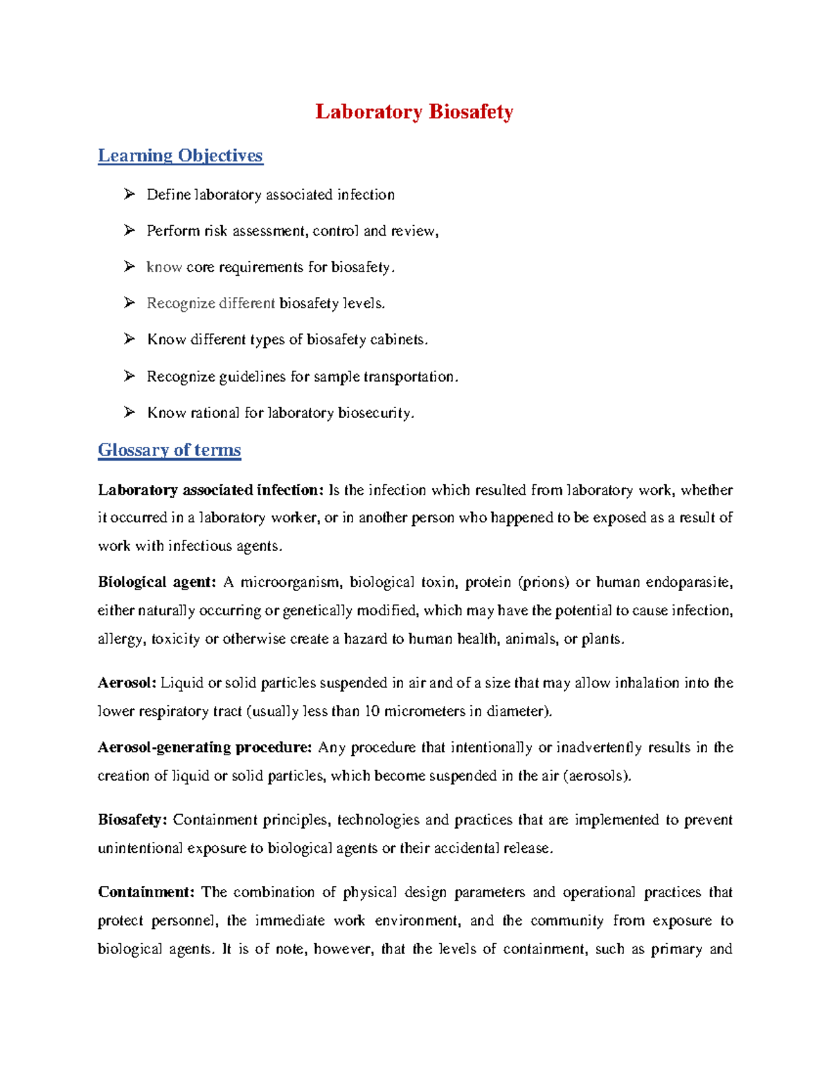 Laboratory biosafety - microbiology - Laboratory Biosafety Learning ...