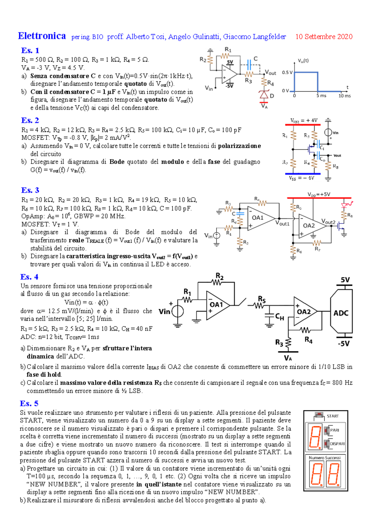 Esame 10/09/2020 - Warning: TT: undefined function: 32 Elettronica per ing. BIO proff. Alberto ...
