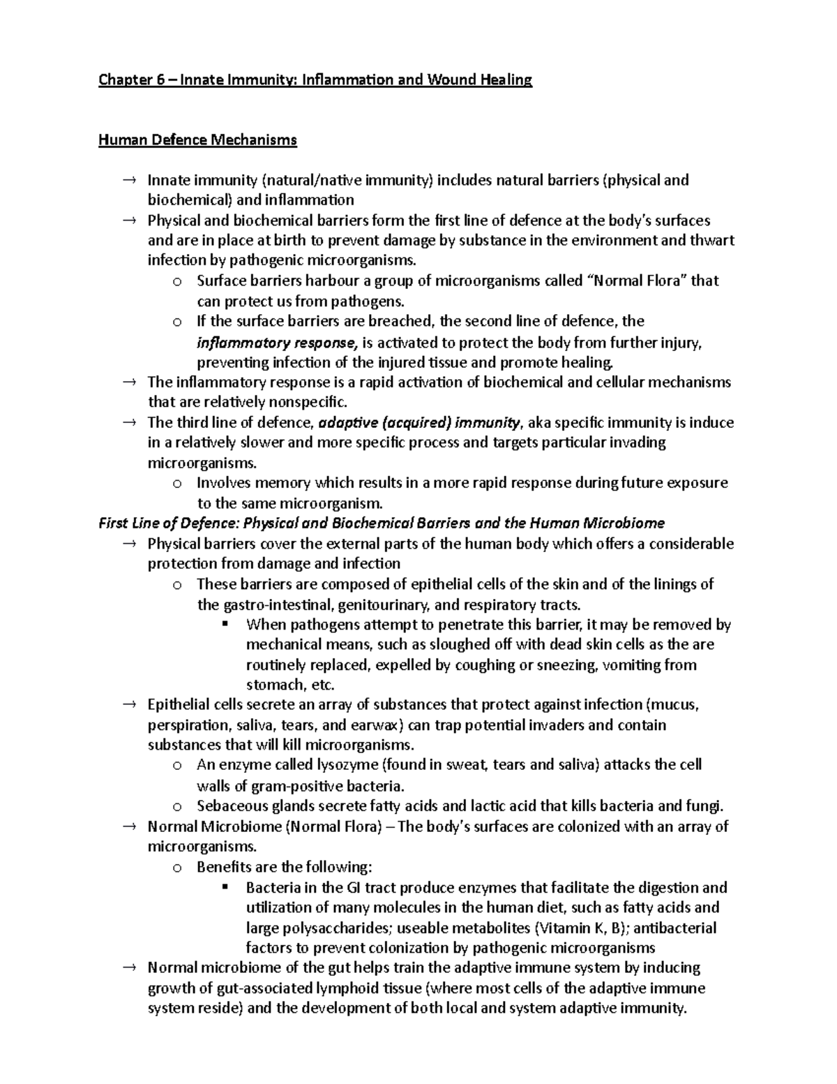 Chapter 6 - Innate Immunity - Inflammation and Wound Healing - Chapter ...