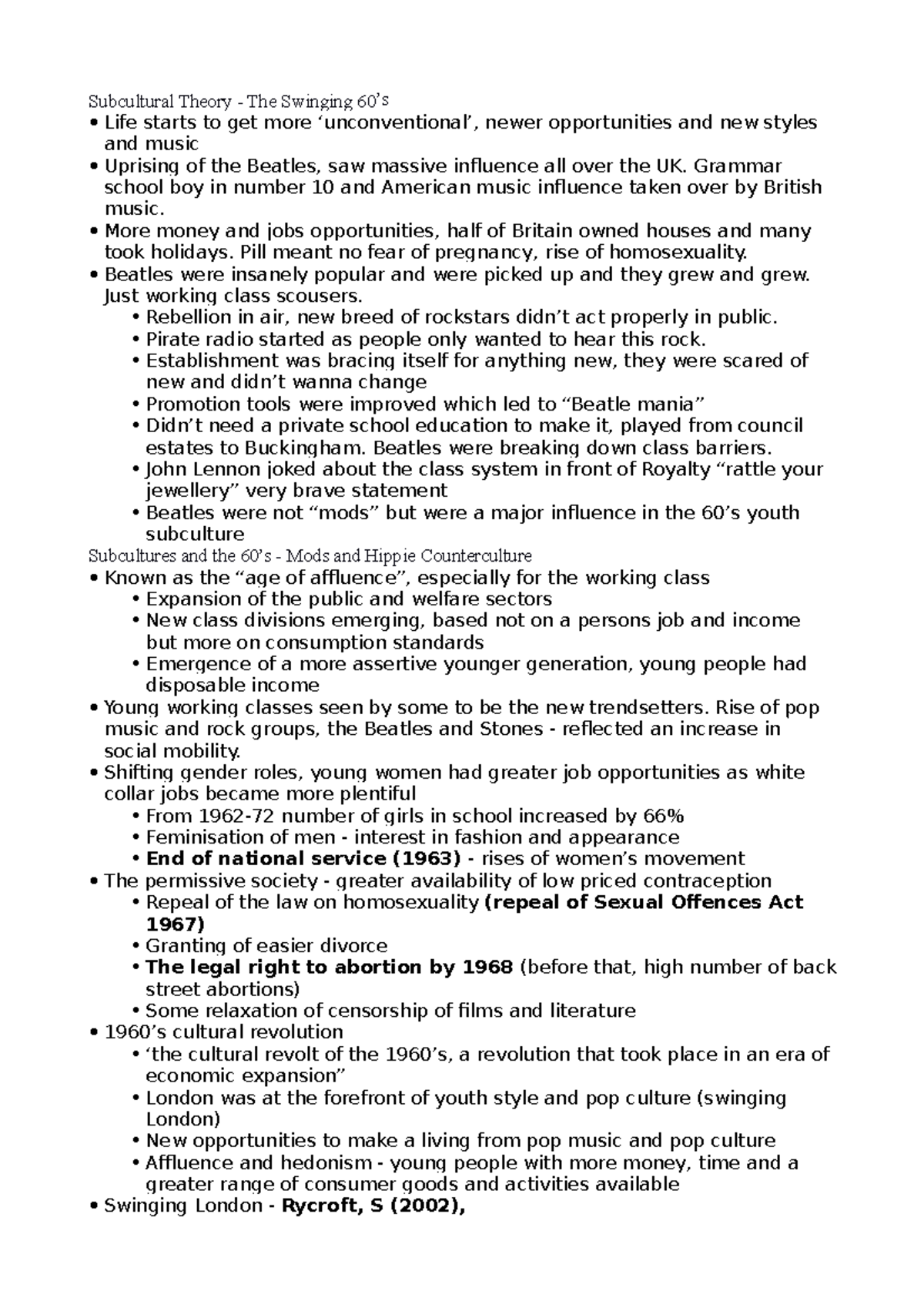 The Swinging 60's - Subcultural Theory - The Swinging 60’s Life starts ...