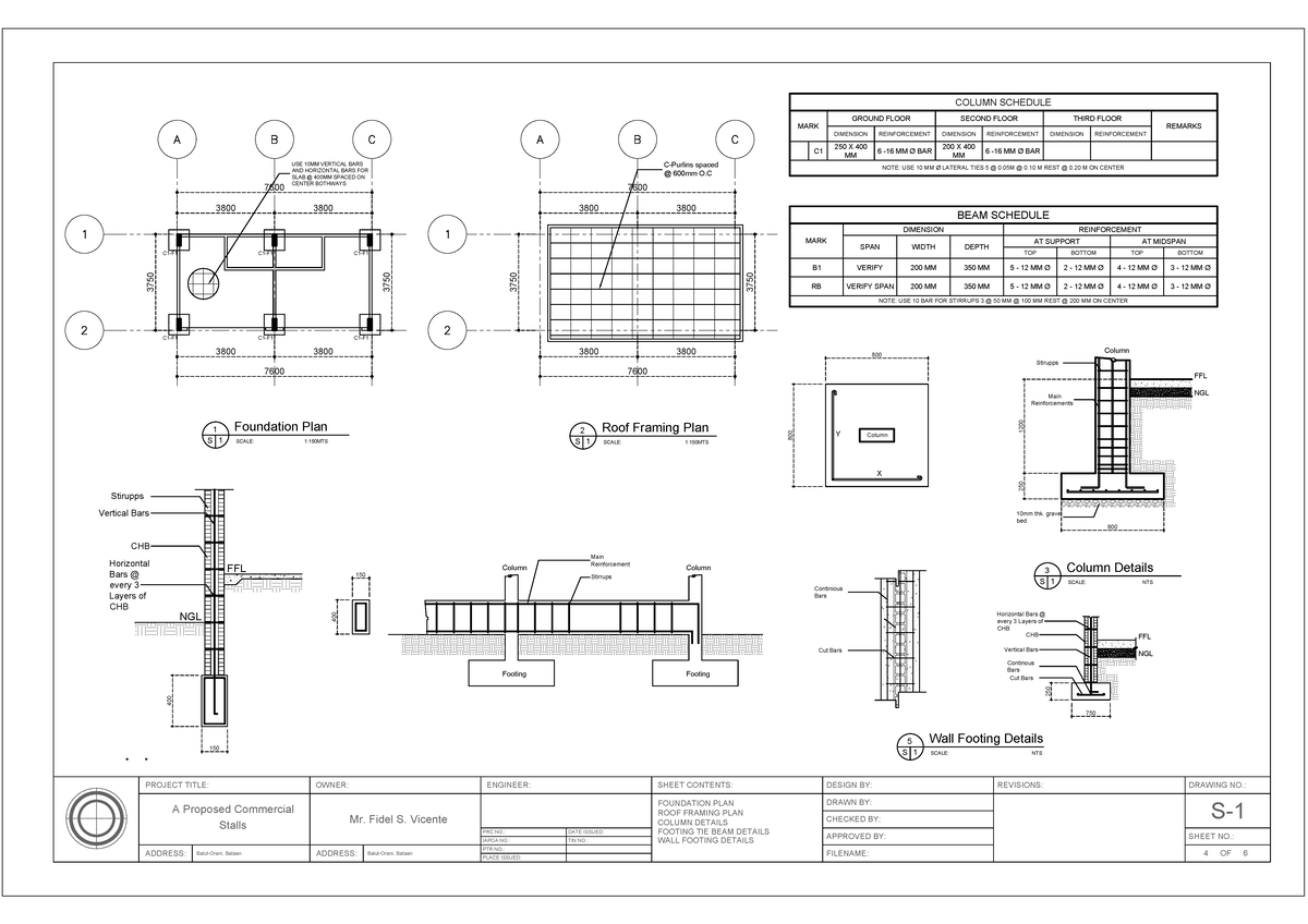 structural drawings - PROJECT TITLE: ADDRESS: OWNER: ADDRESS: ENGINEER ...