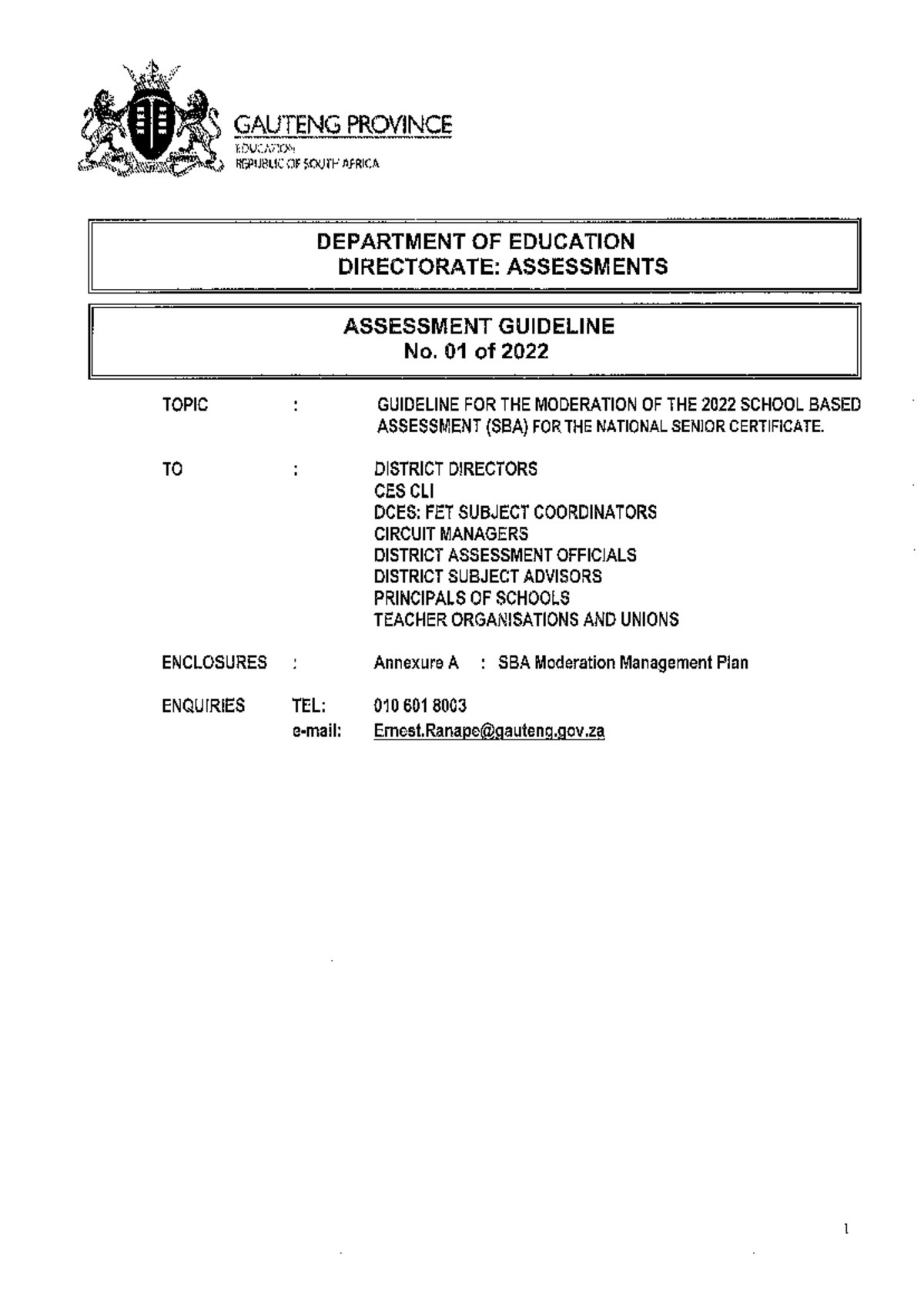 Guideline for SBA moderation 1 - Studocu