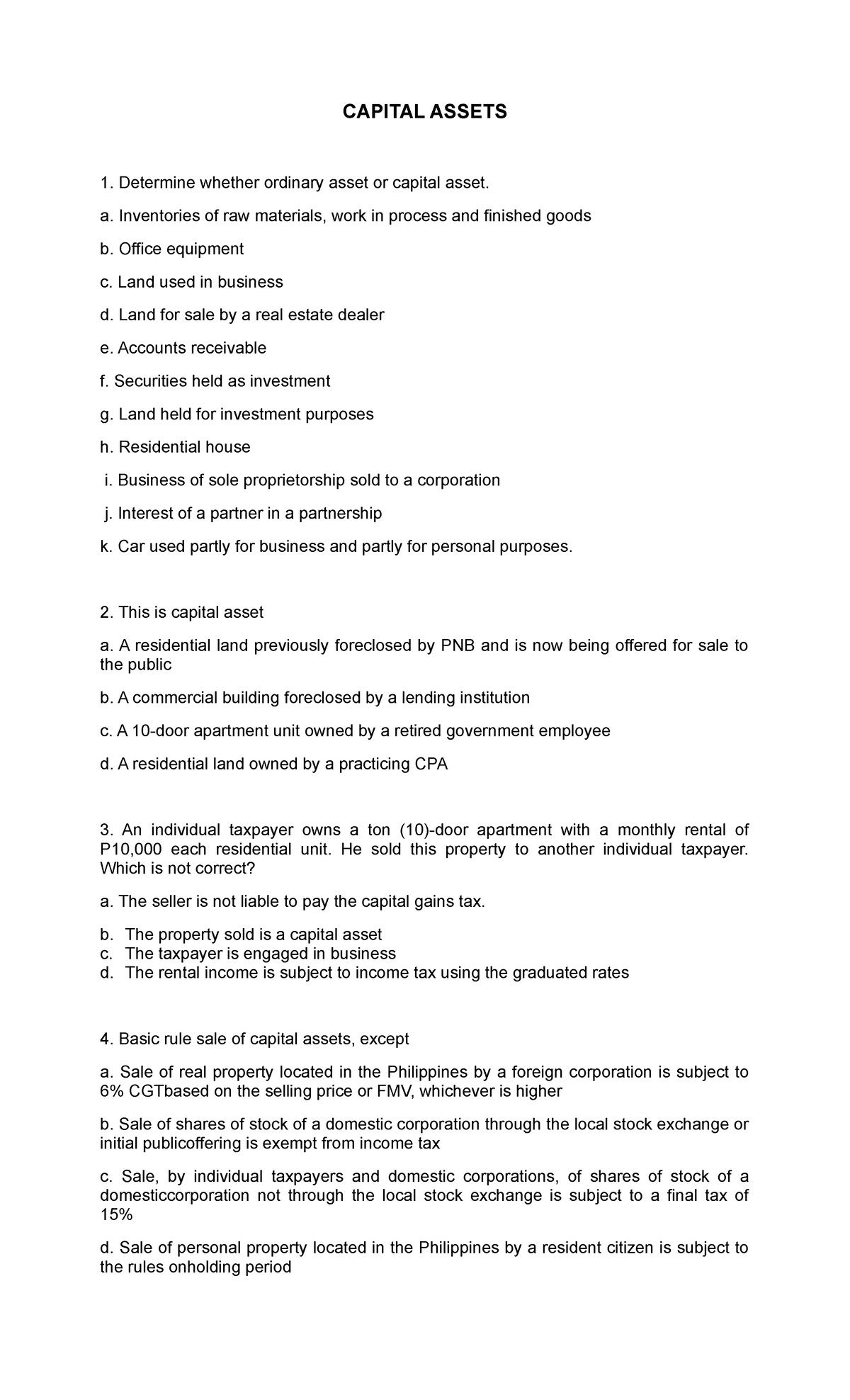 Tax-86-09 - dsffsd - CAPITAL ASSETS Determine whether ordinary asset or ...