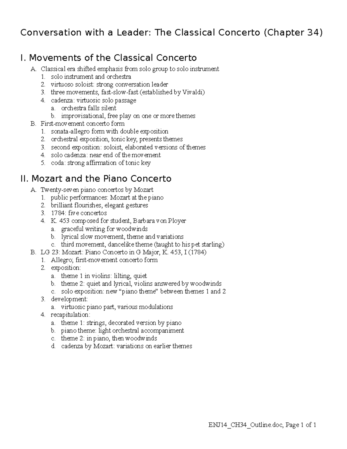 ENJ14 CH34 Outline - Conversation with a Leader: The Classical Concerto ...