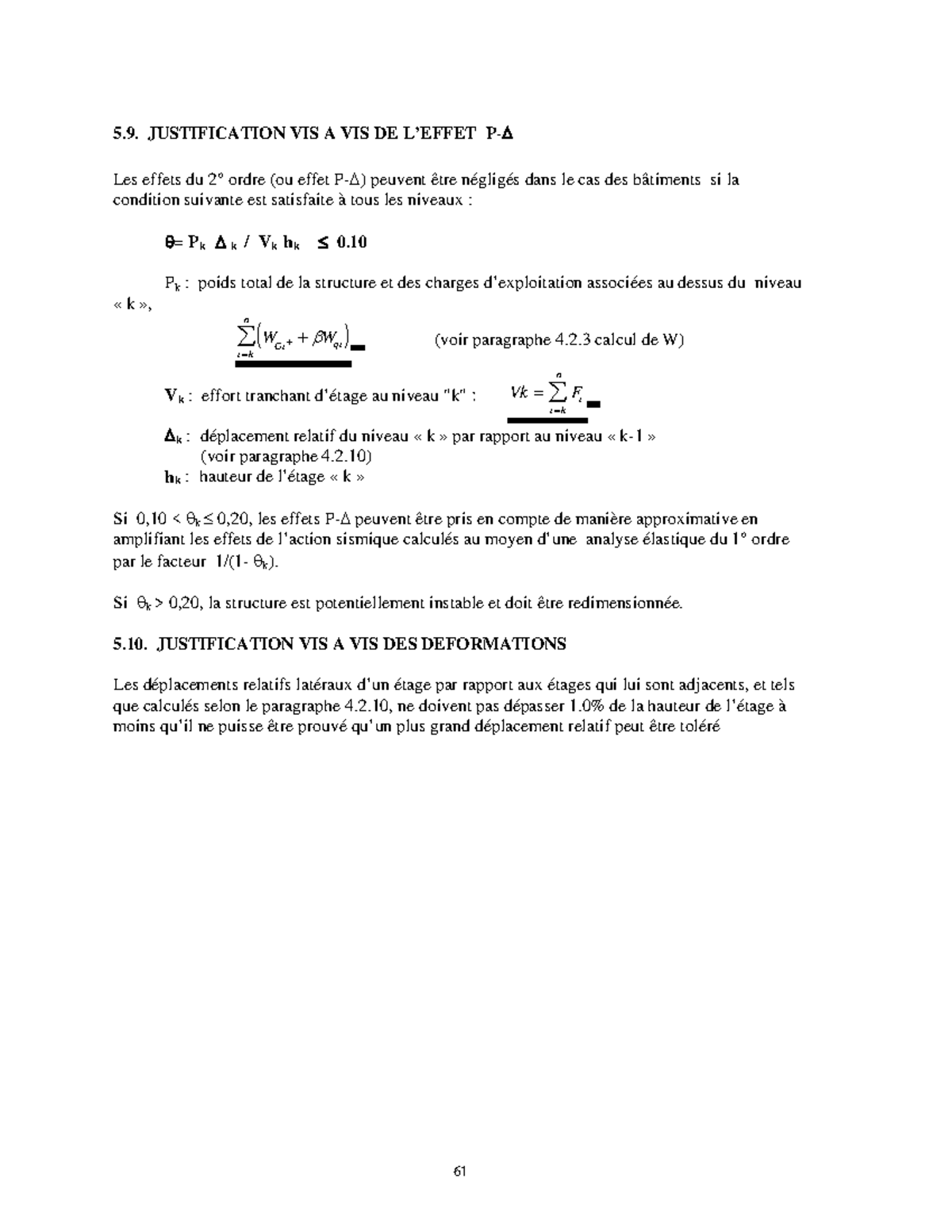 RPA 99 v 2003 5 - RPA - JUSTIFICATION VIS A VIS DE L’EFFET P-∆ Les effets du 2° ordre (ou effet ...