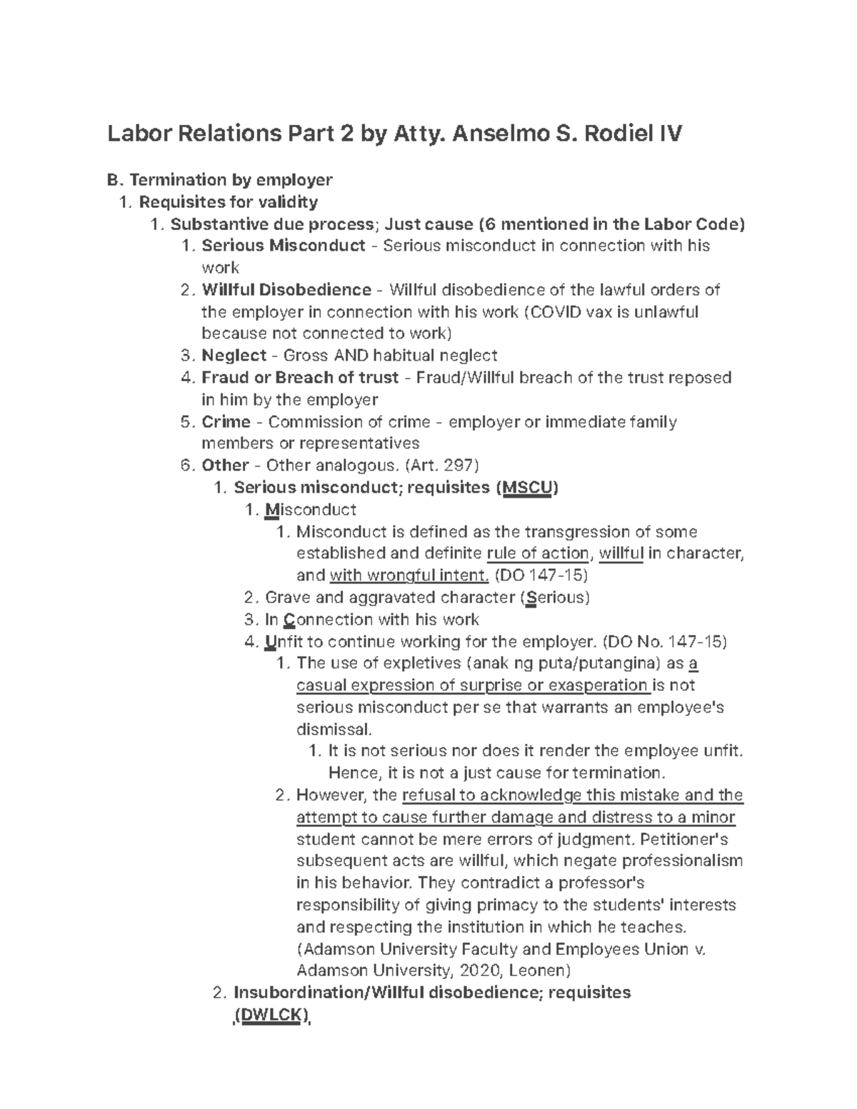 Labor Relations Part 2 by Atty. Anselmo S. Rodiel IV - 1. 1. 1. 2. 3. 4 ...