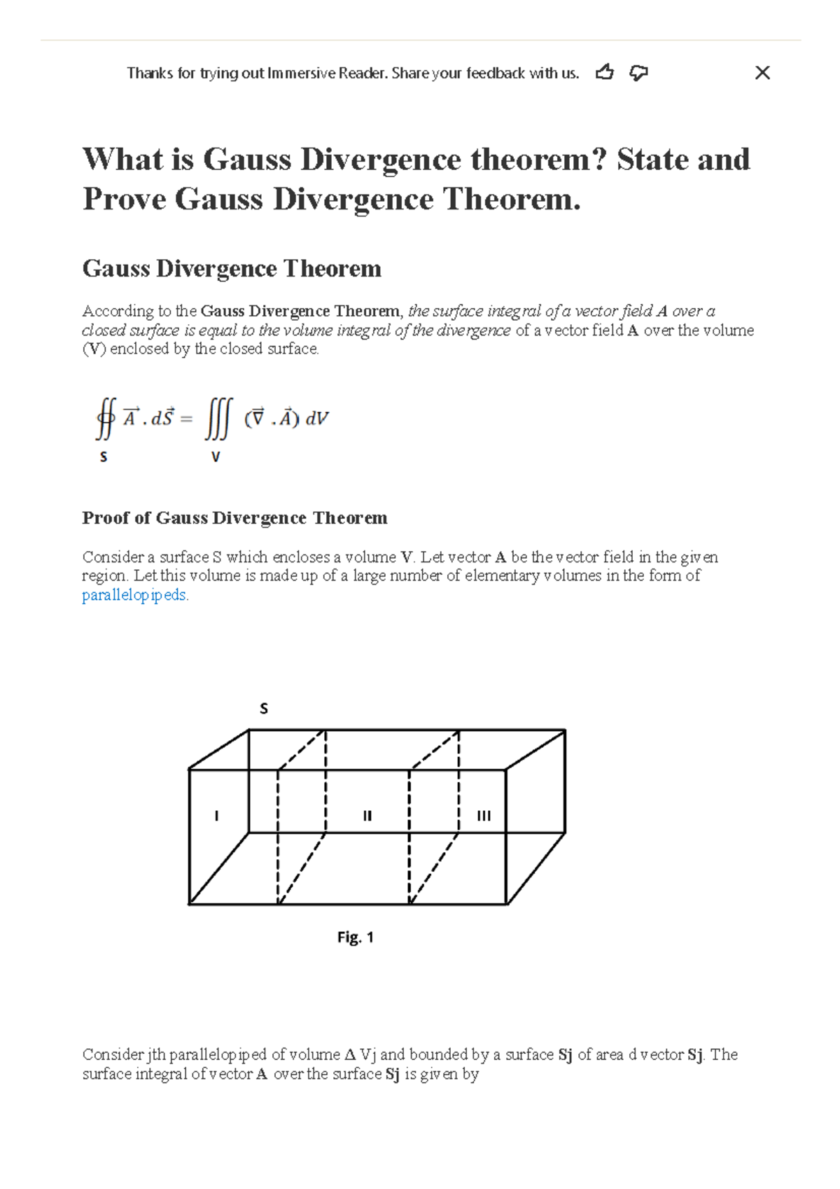 What Is Gauss Divergence Theorem State And Prove Gauss Divergence