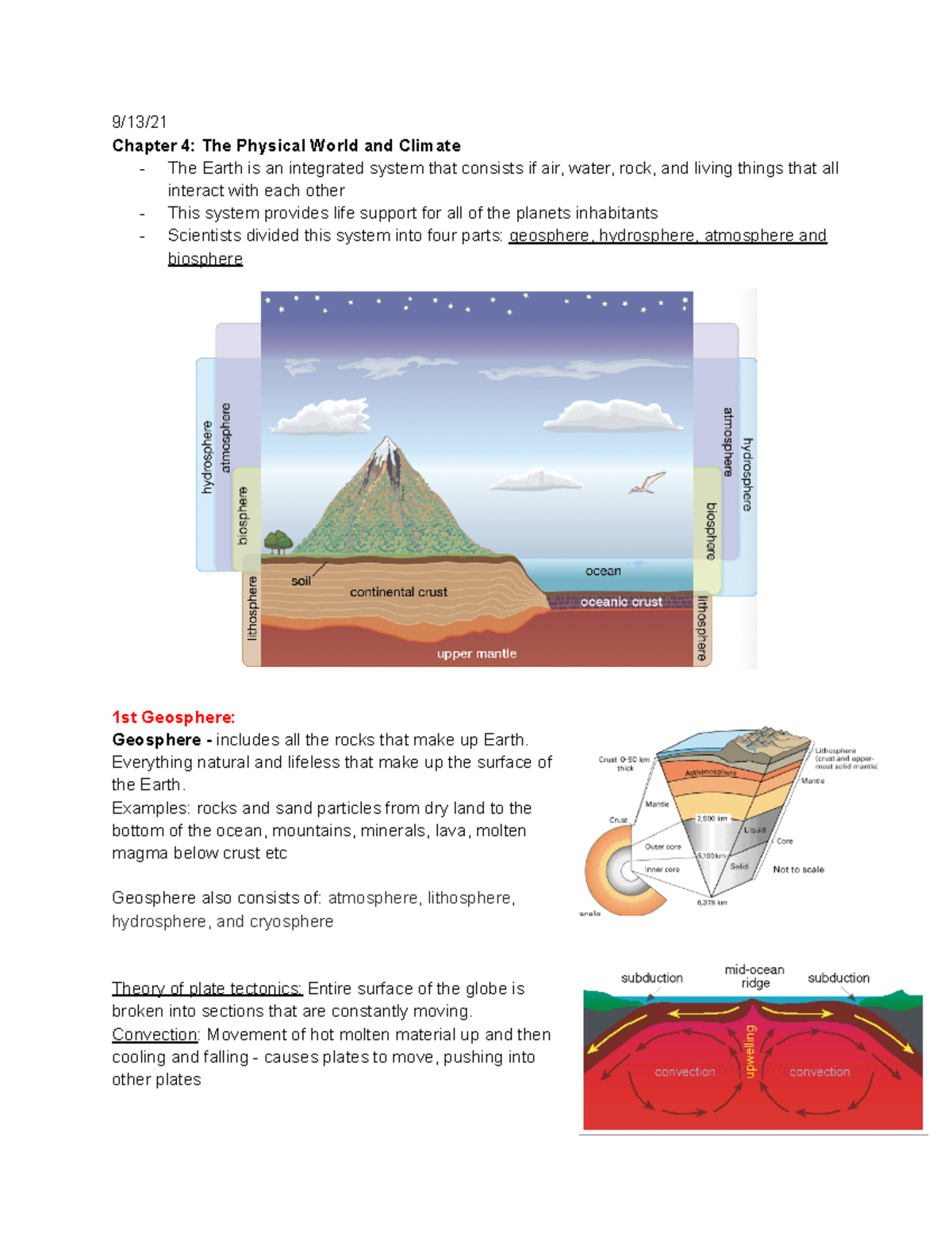Chapter 4 The Physical World and Climate - 9/13/ Chapter 4: The ...