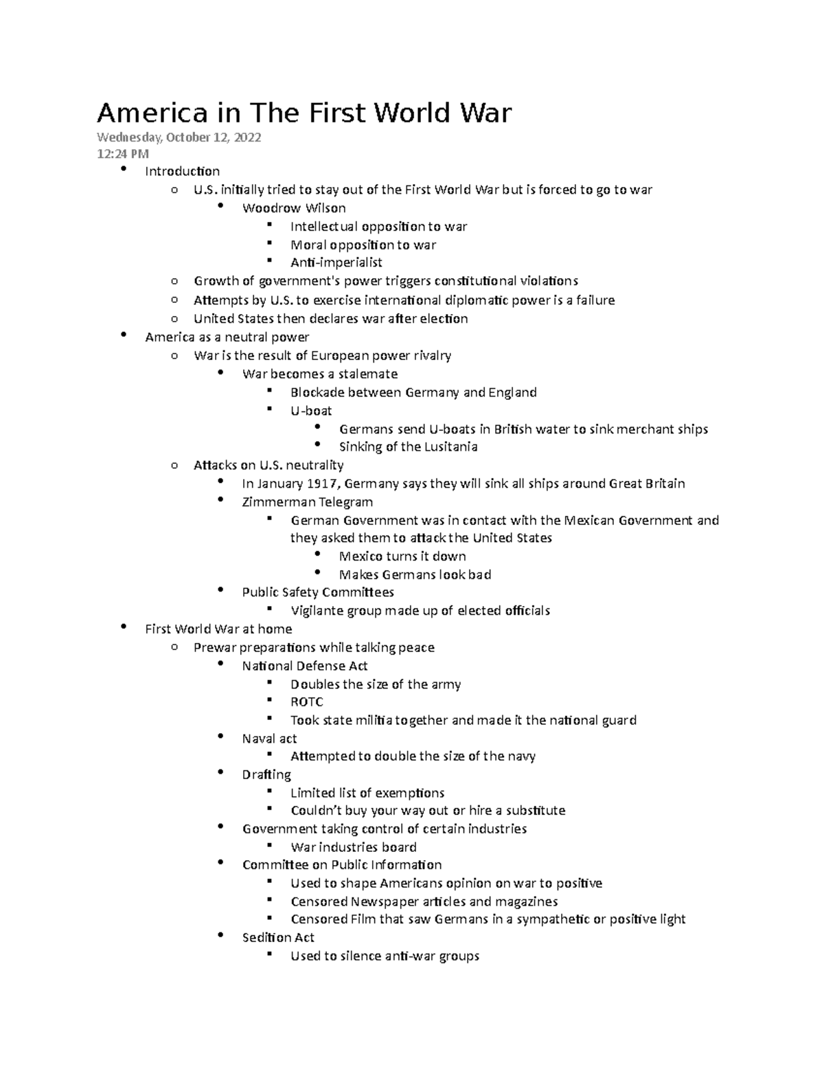 America in The First World War - America in The First World War ...