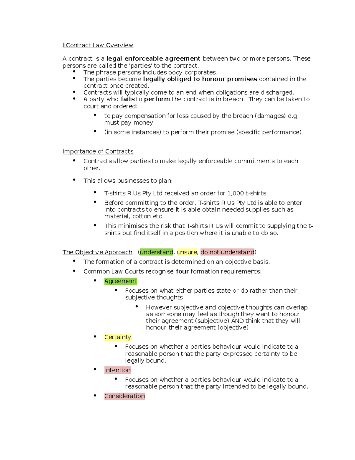 Contract-Law-Overview - liContract Law Overview A contract is a legal ...