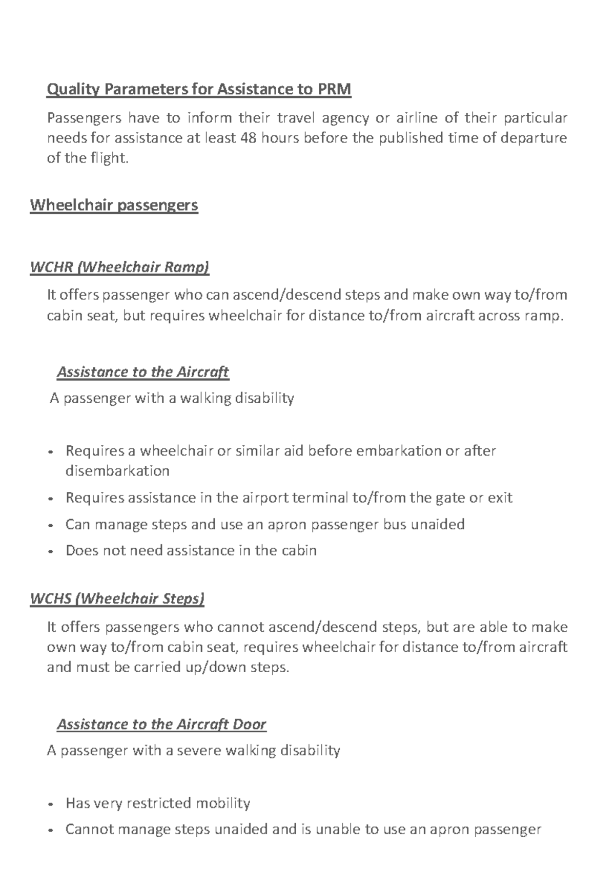 6 pax handling in airport - Quality Parameters for Assistance to PRM ...