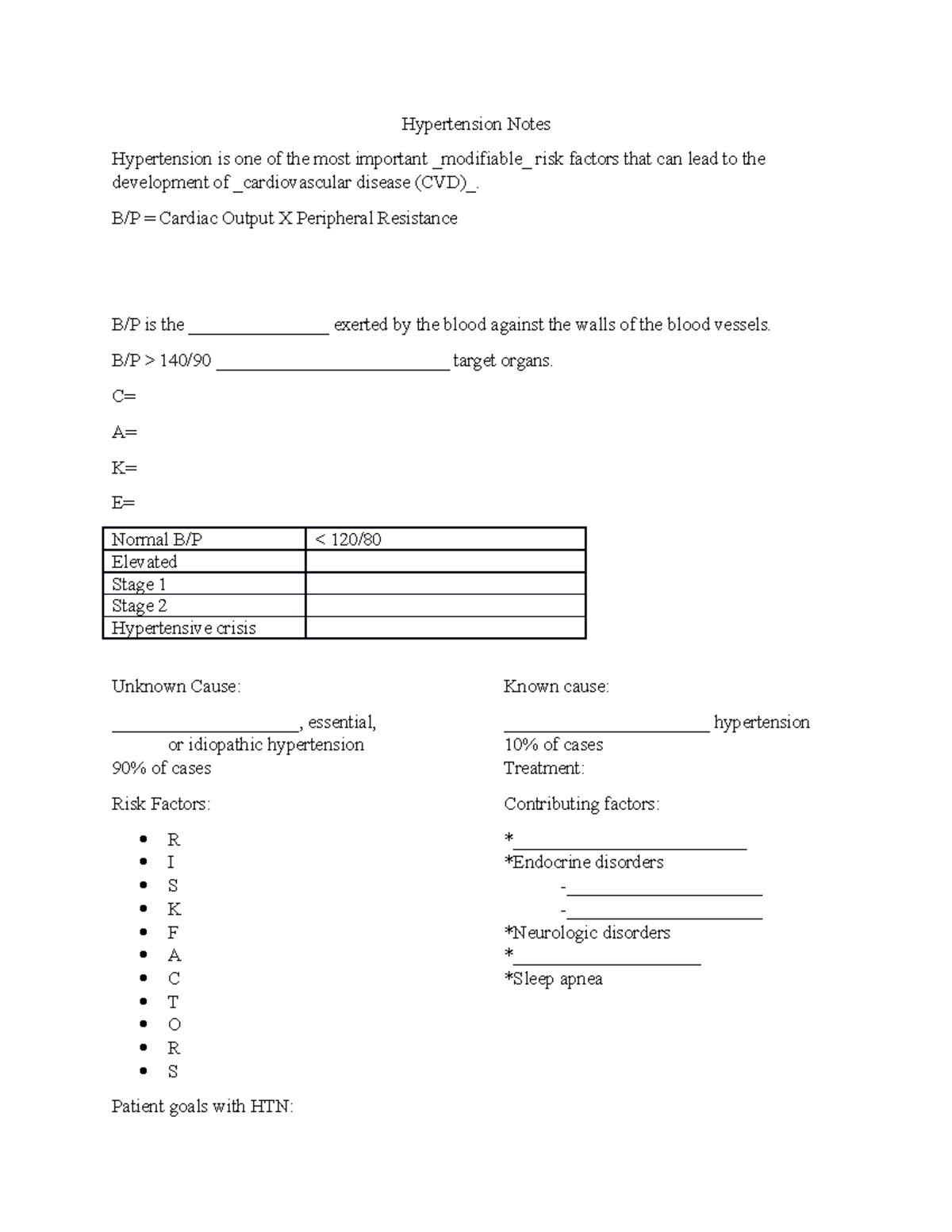 Hypertension Notes - Hypertension Notes Hypertension is one of the most ...