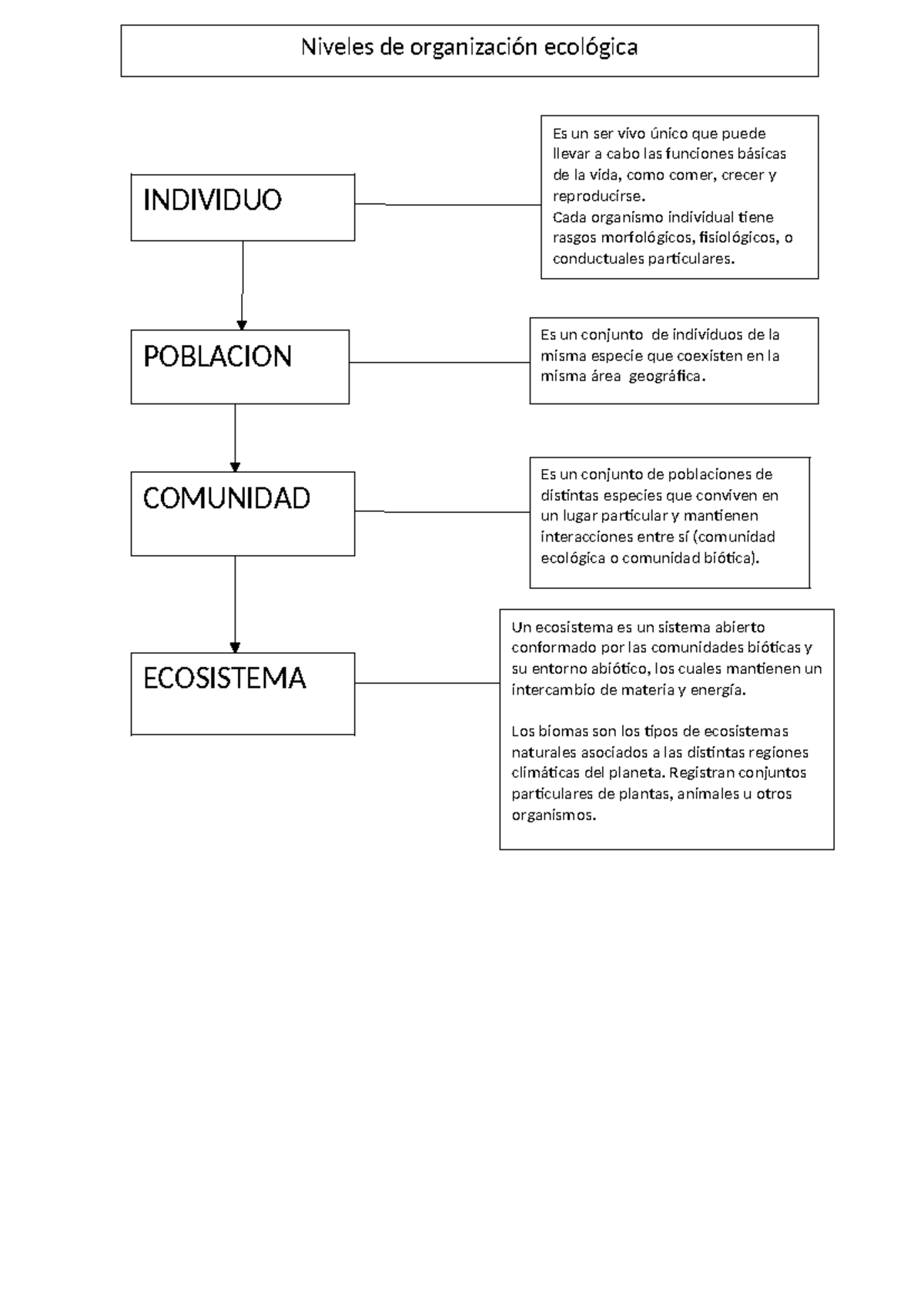 ET3 Organizacion Ecologica - INDIVIDUO POBLACION COMUNIDAD ECOSISTEMA ...