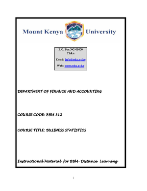 Business statistics Full Unit notes - CHAPTER 1: INTRODUCTION ...