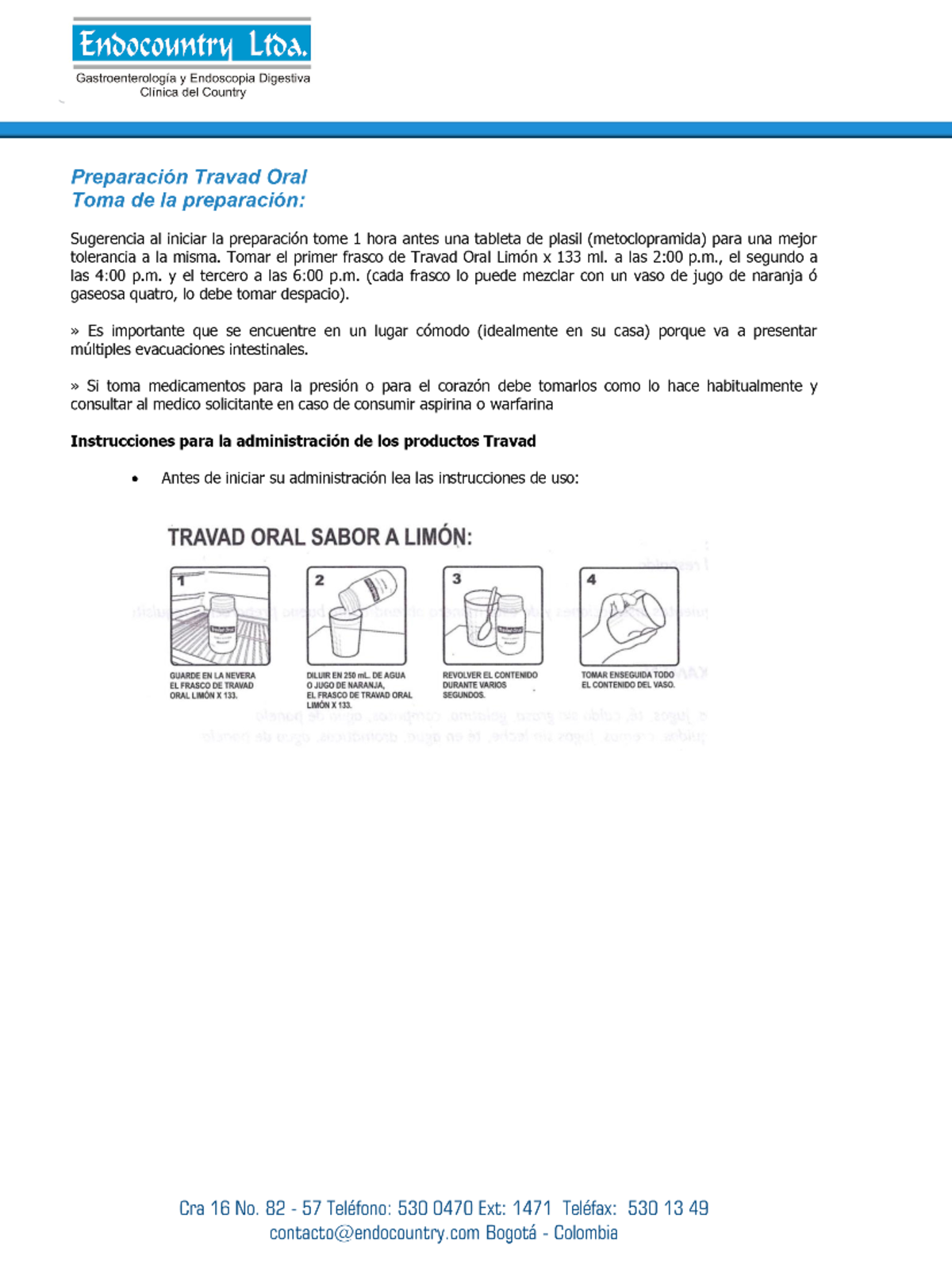 Preparacion-travad oral - Endocountry Ltda. Gastroenterología y ...