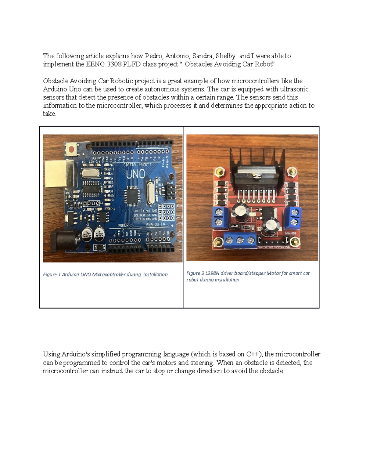 Showcase Report - Microprocessor and Arduino projects .What should be written here - The ...