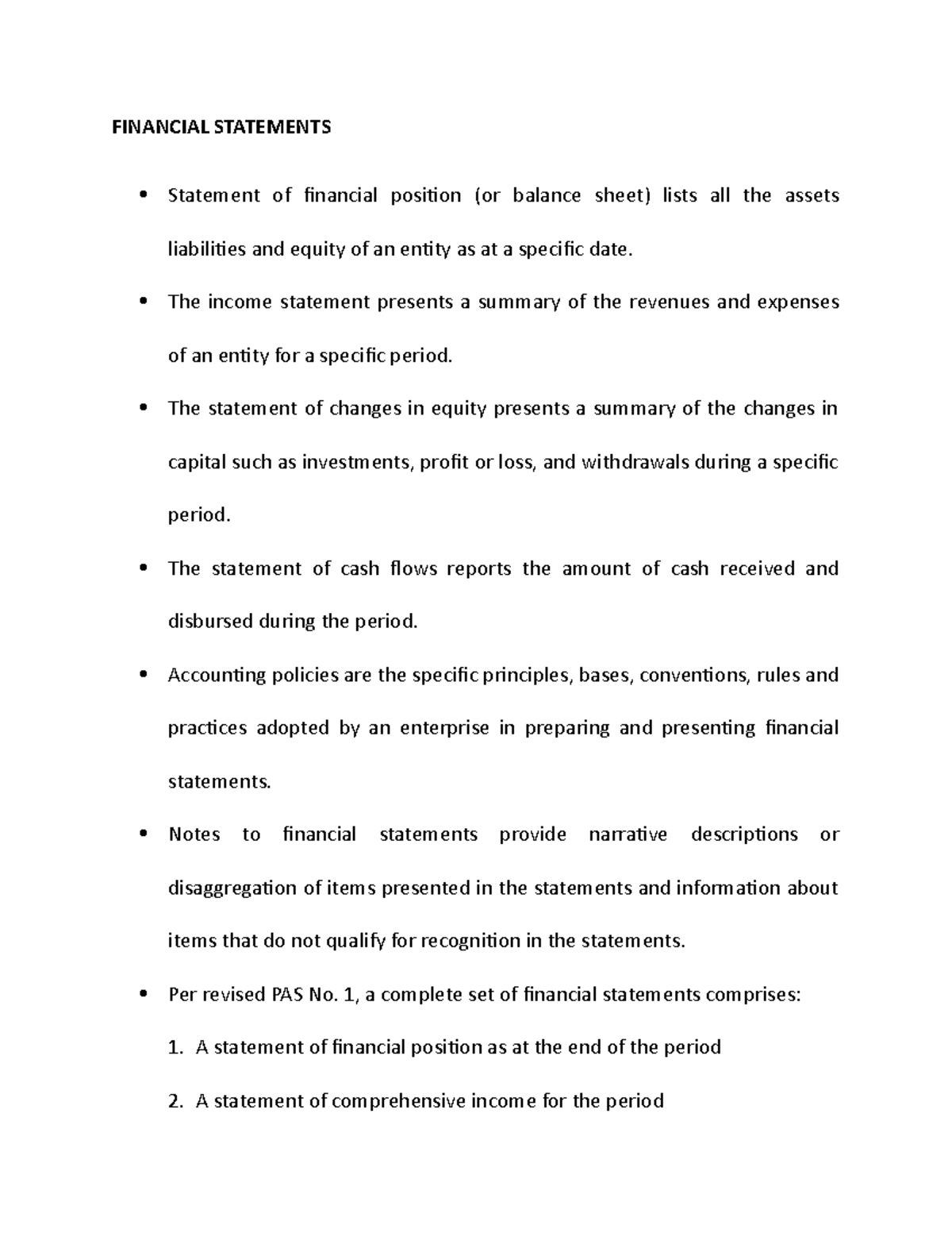 Financial Statements - FINANCIAL STATEMENTS Statement of financial ...