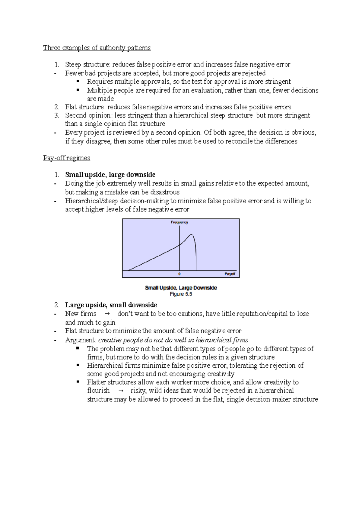 Three examples of authority patterns - Steep structure: reduces false ...
