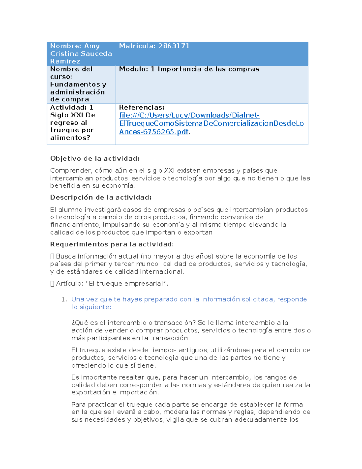 Act 1 fundamentos y adm de compra - Nombre: Amy Cristina Sauceda ...