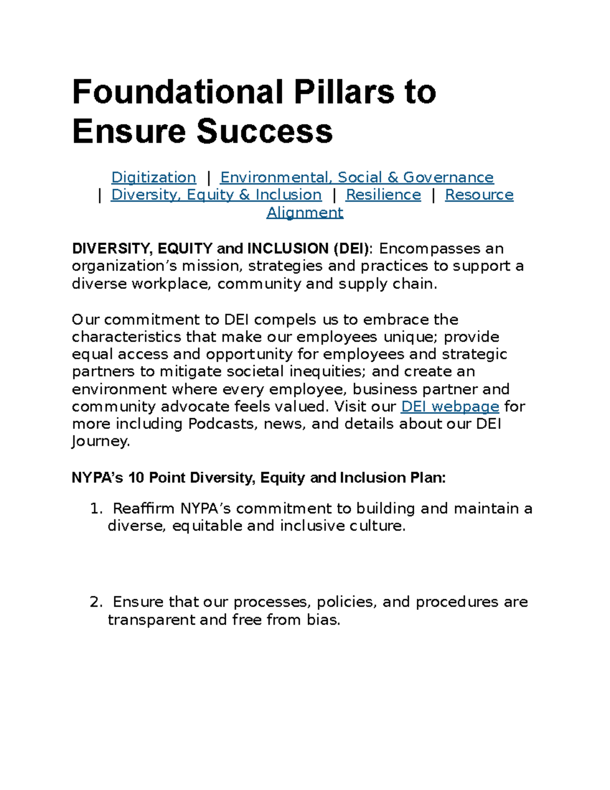 Dei - template - Foundational Pillars to Ensure Success Digitization ...