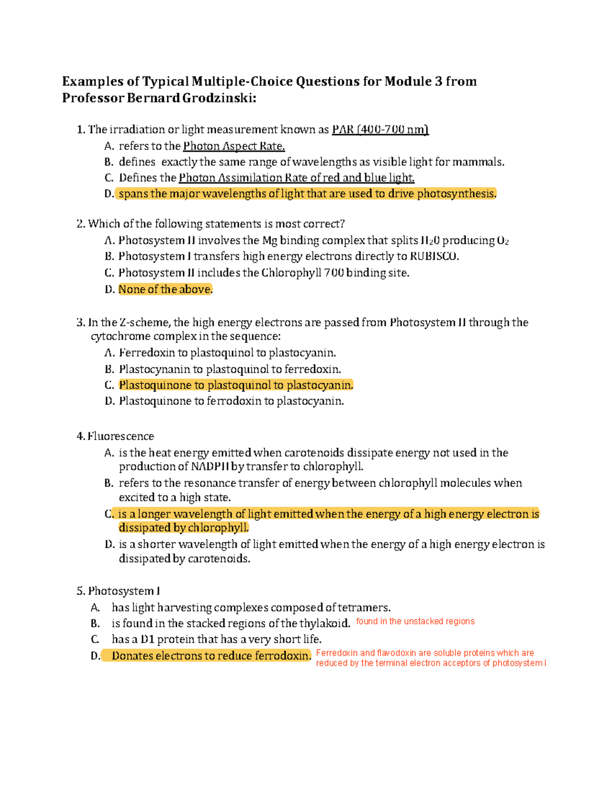 Grodzinski-2023-Module 3 MP Qs - Examples of Typical Multiple-Choice ...