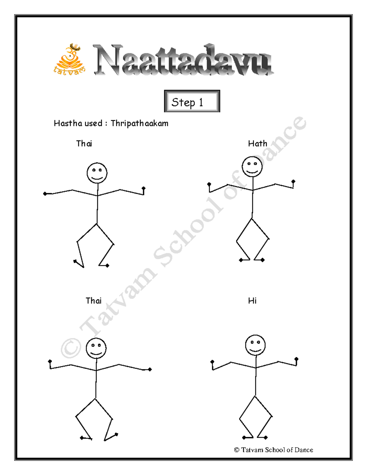1 Nattadavu - Hastha used : Thripathaakam Thai Hath Thai Hi Hastha used ...