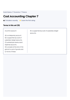 Cost Accounting Study Guide Flashcard - Cost Accounting Study Guide ...